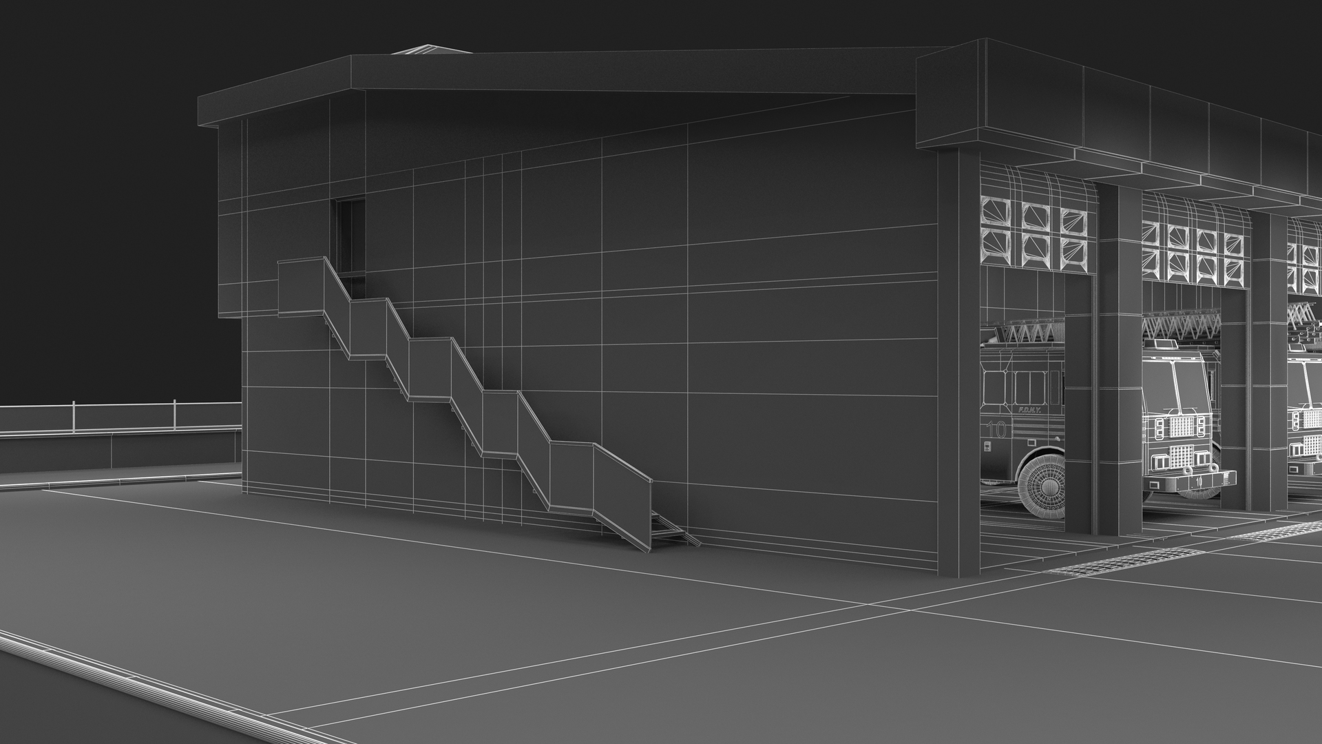 3D Fire Station and Fire Apparatus - TurboSquid 1805264