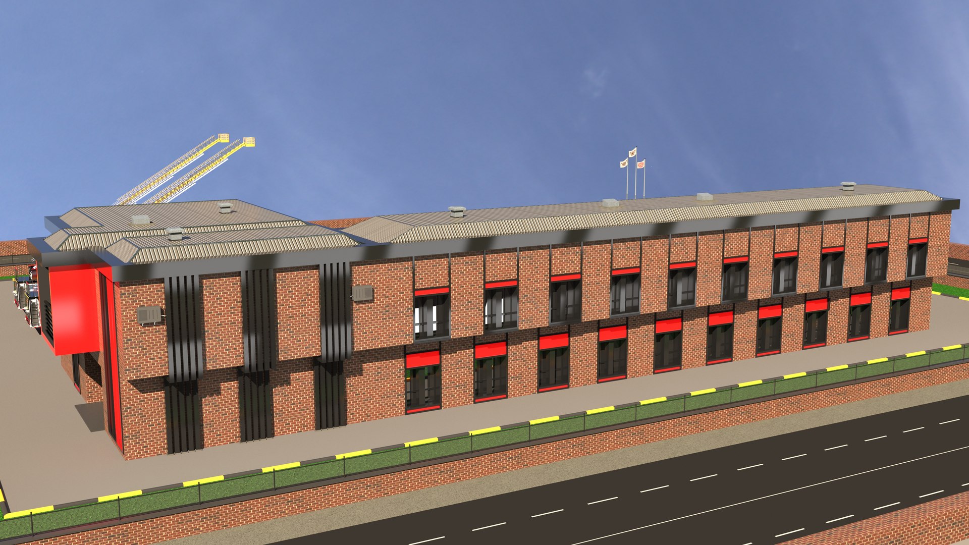 3D Fire Station And Fire Apparatus - TurboSquid 1805264