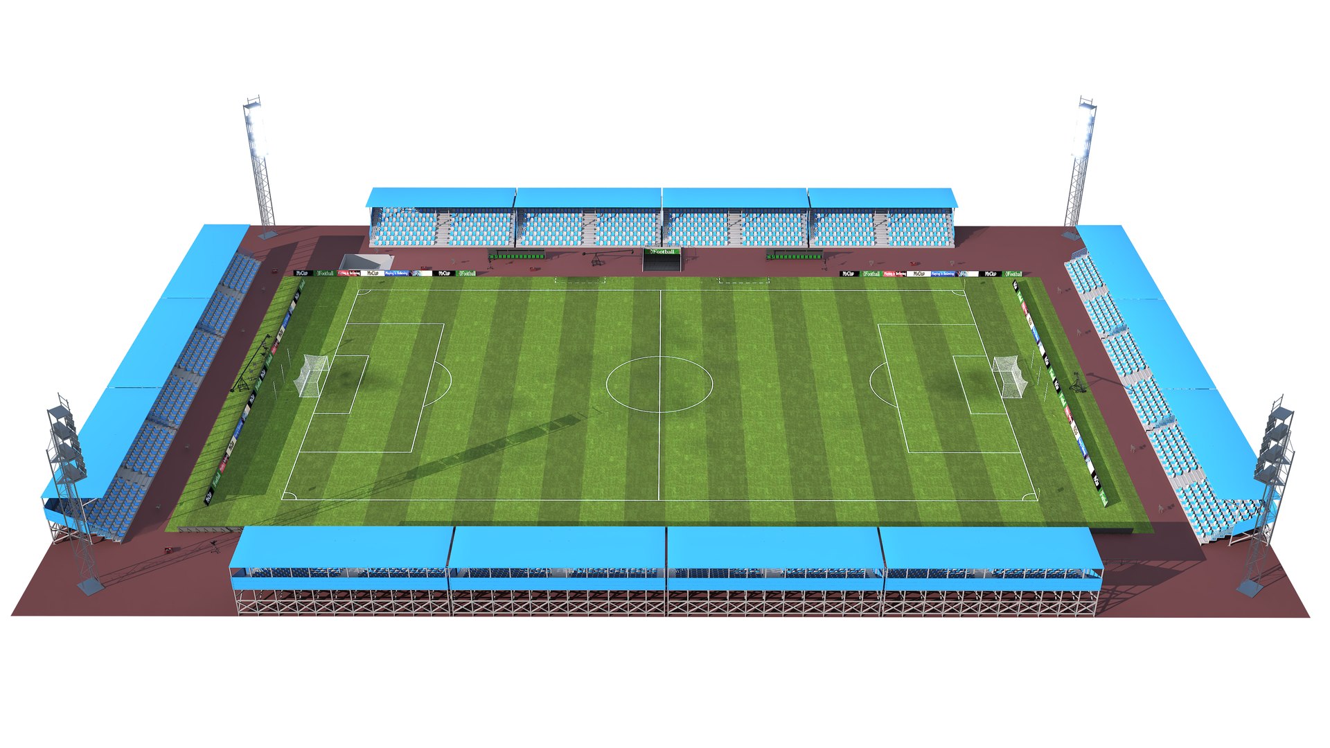 3D Soccer Field Stadium - High Detail - TurboSquid 2278490