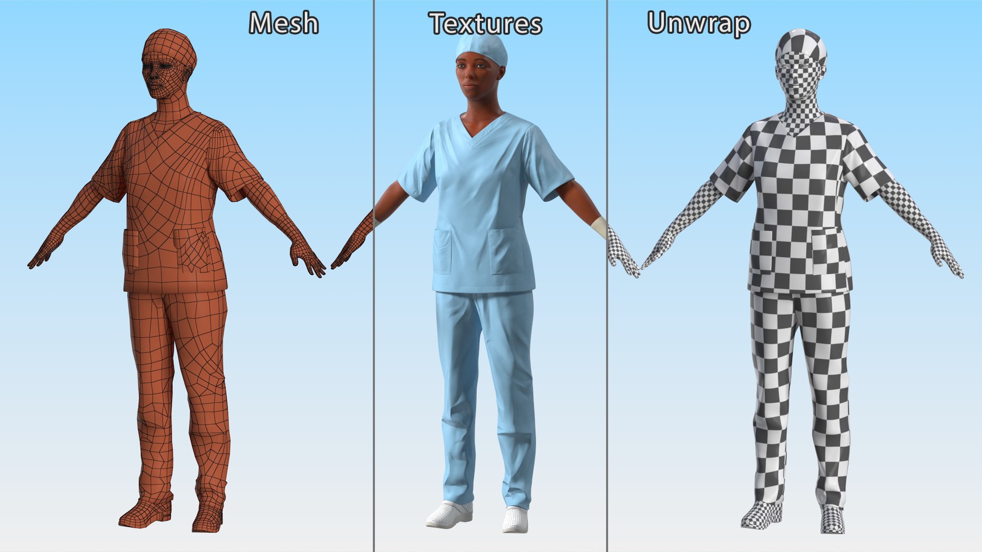3D Female Medical Professional In Scrubs Fur - TurboSquid 2246846