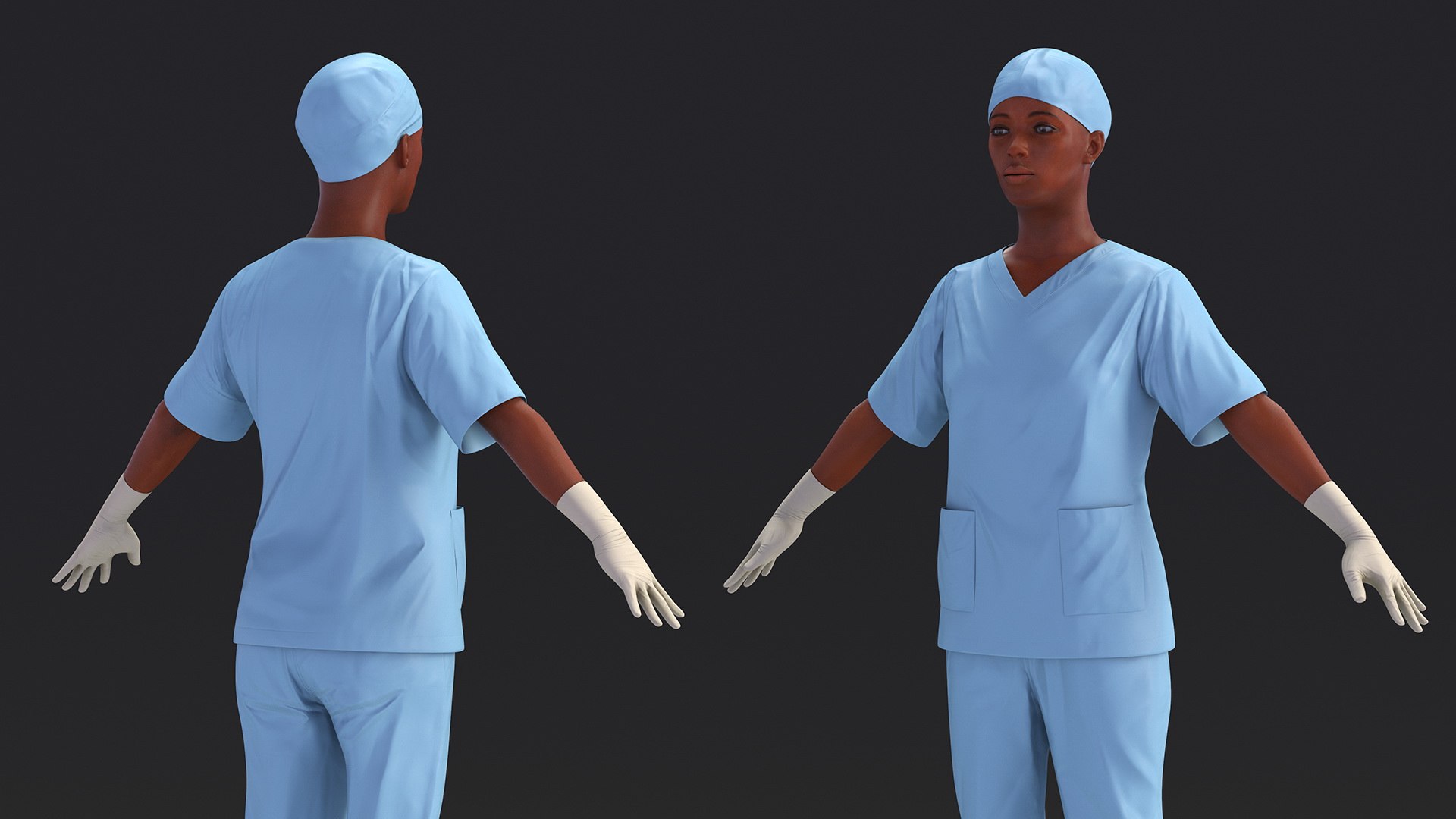 3D Female Medical Professional In Scrubs Fur - TurboSquid 2246846