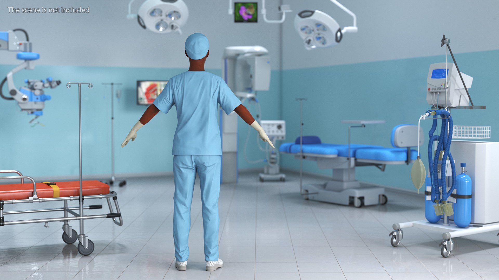 3D Female Medical Professional In Scrubs Fur - TurboSquid 2246846