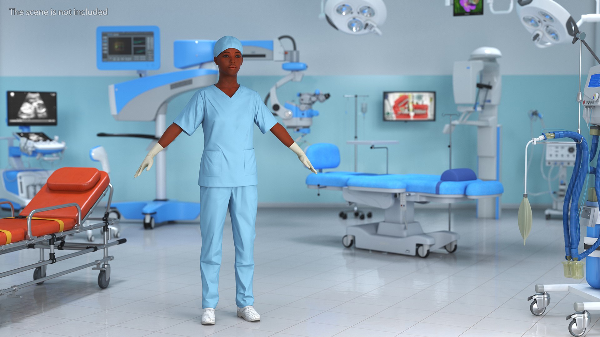 3D Female Medical Professional In Scrubs Fur - TurboSquid 2246846