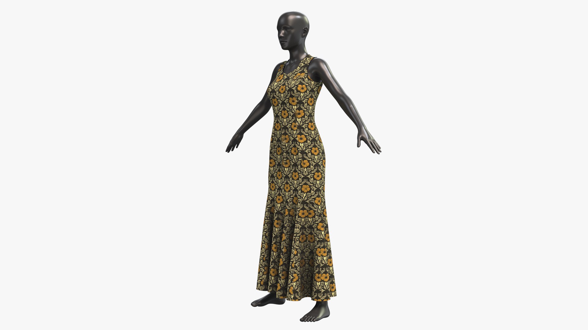 3D Model Female Dress 008 Material 04 Mannequin 01 Pose 01 PBR 4K ...