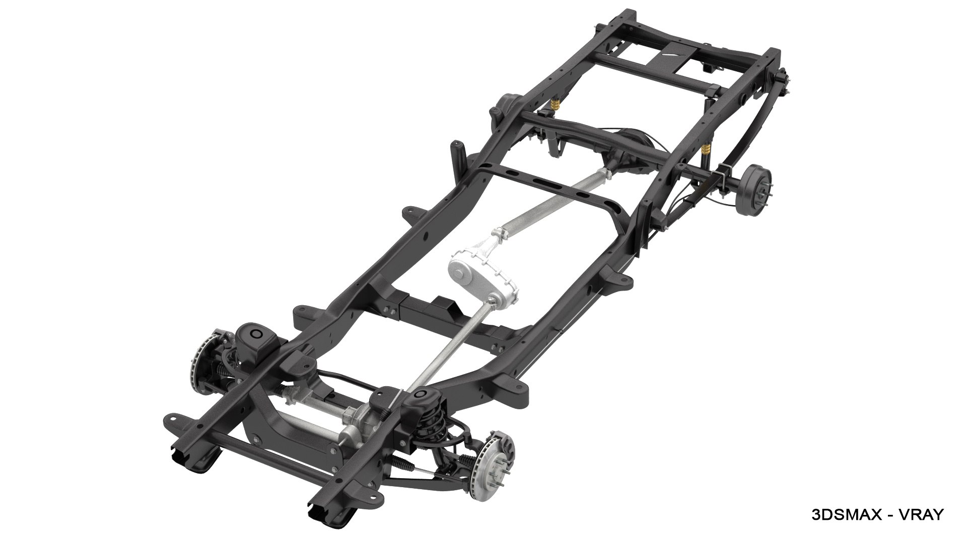 Pickup Truck Chassis Model - TurboSquid 1651690