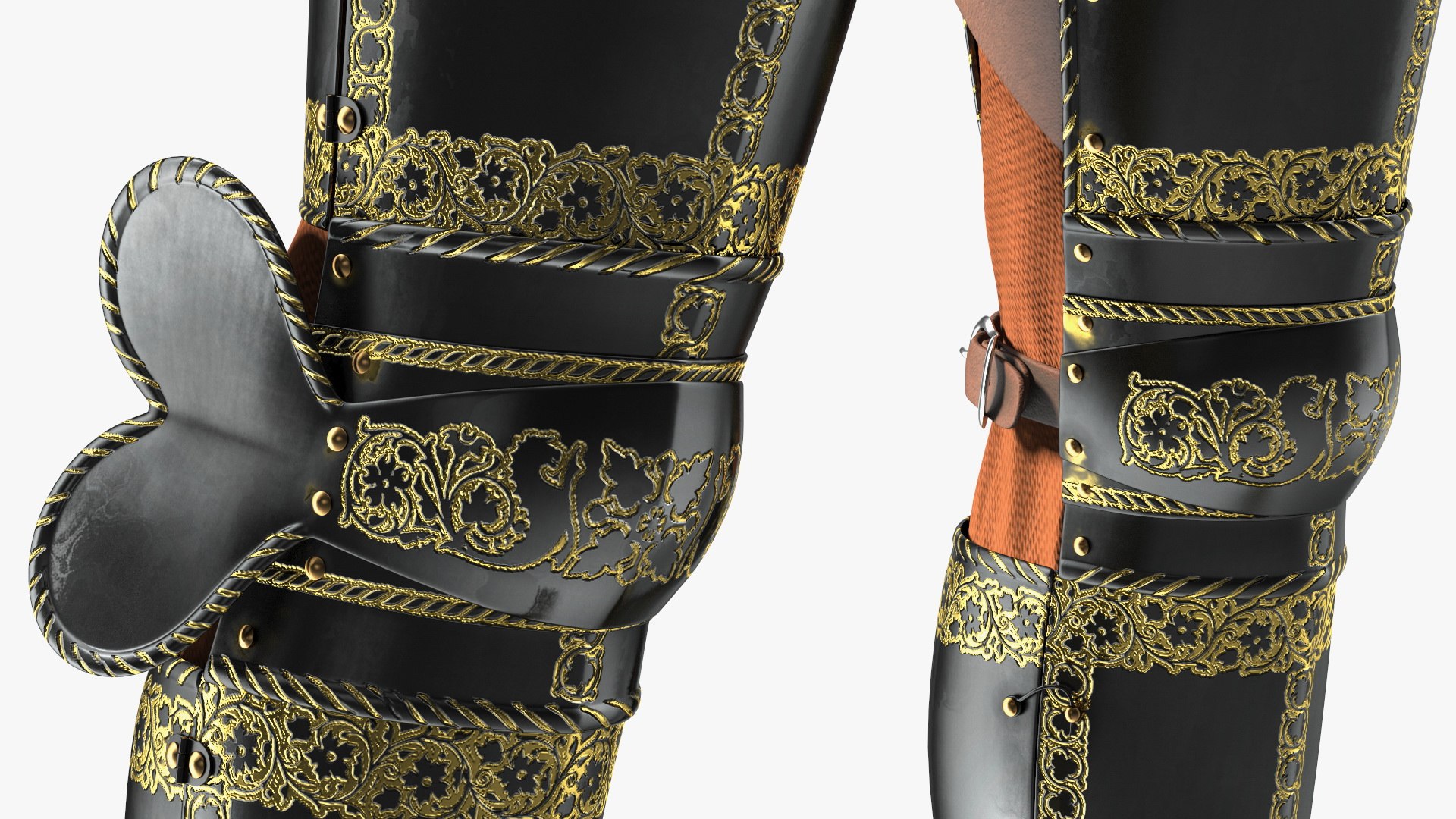 Medieval Knight Black Gold Full Armor Rigged For Cinema 4D 3D Model ...