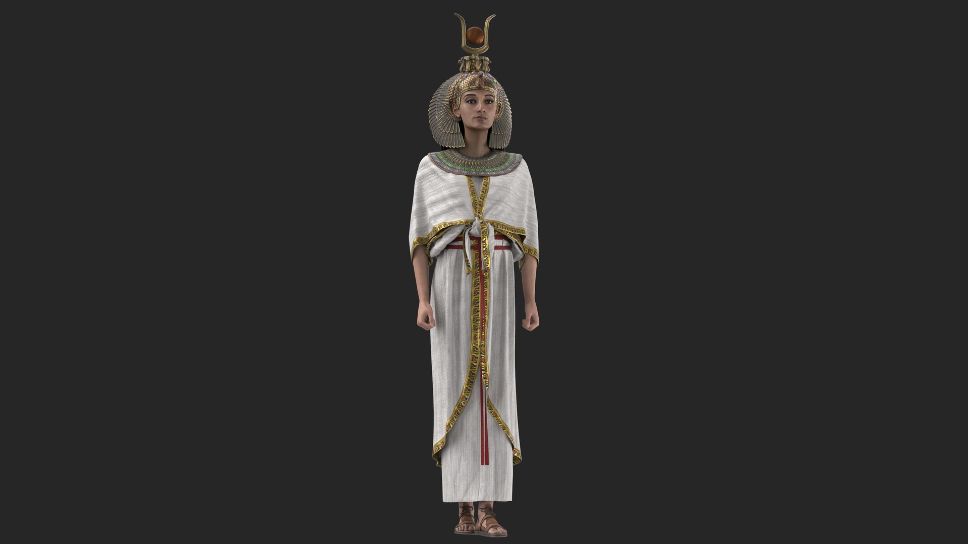 3D Model Egyptian Queen Stand Default - TurboSquid 2151848