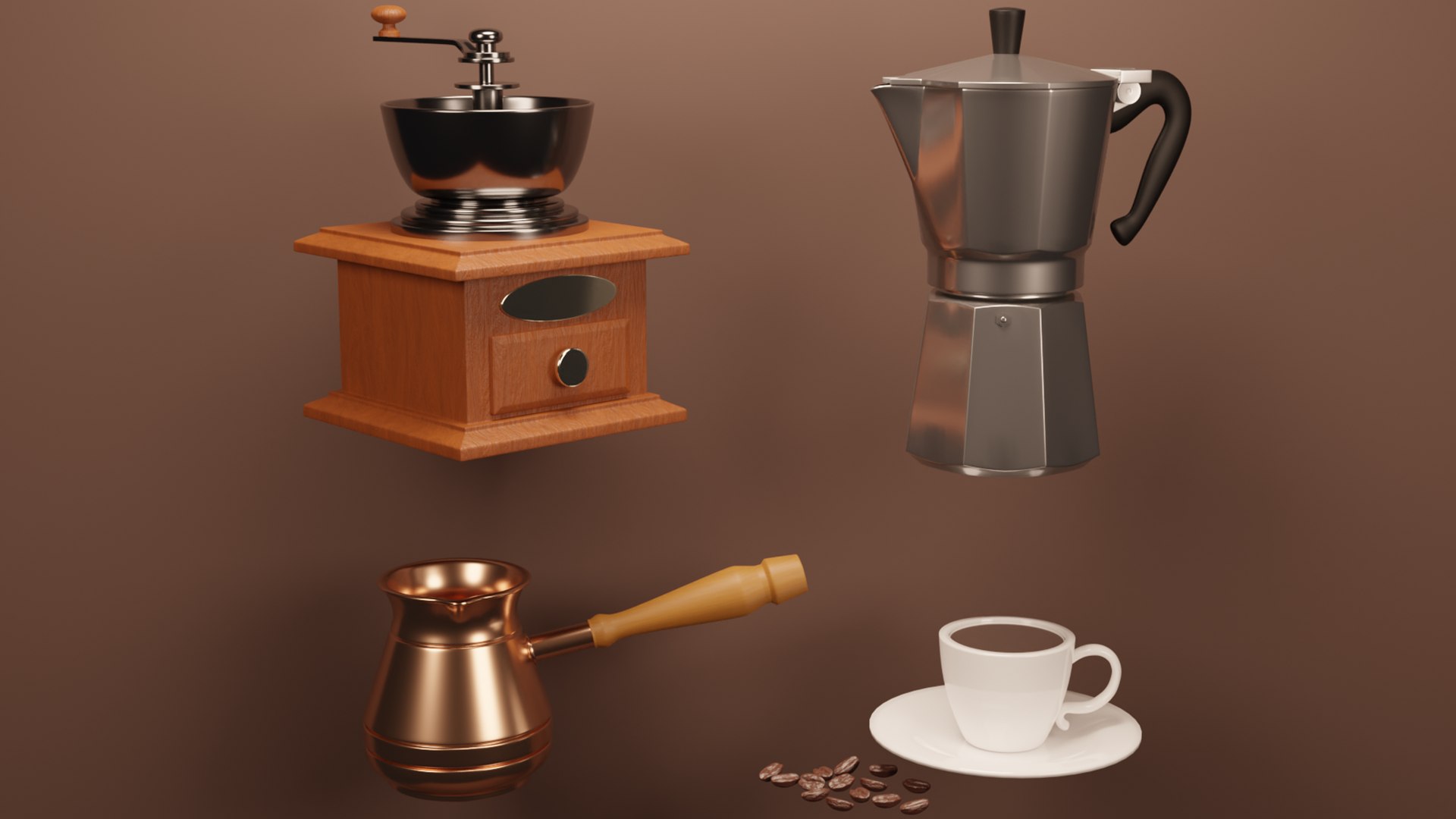 Coffee Set 3D Model - TurboSquid 2195492