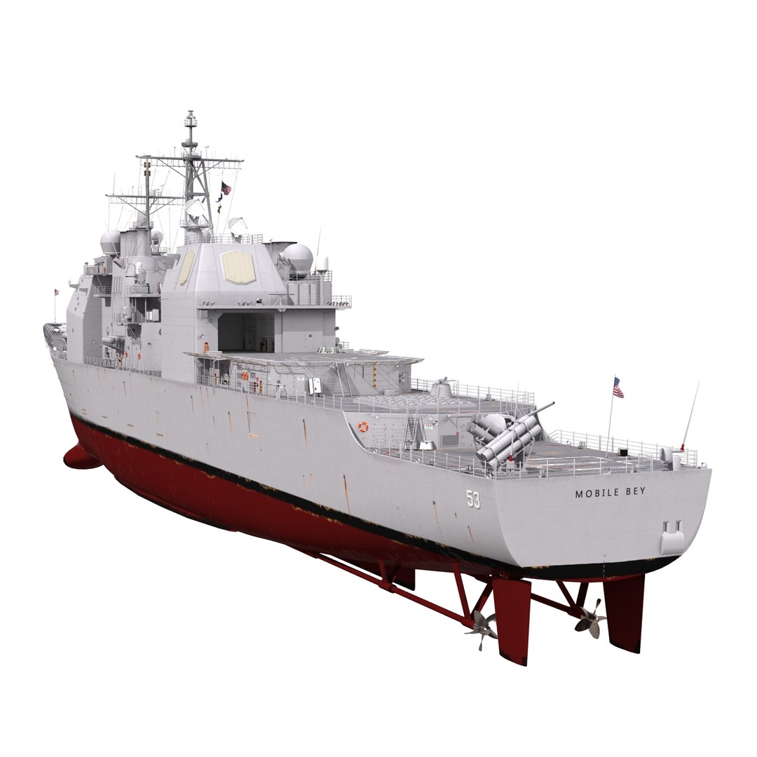 3d uss mobile bay cg-53 model