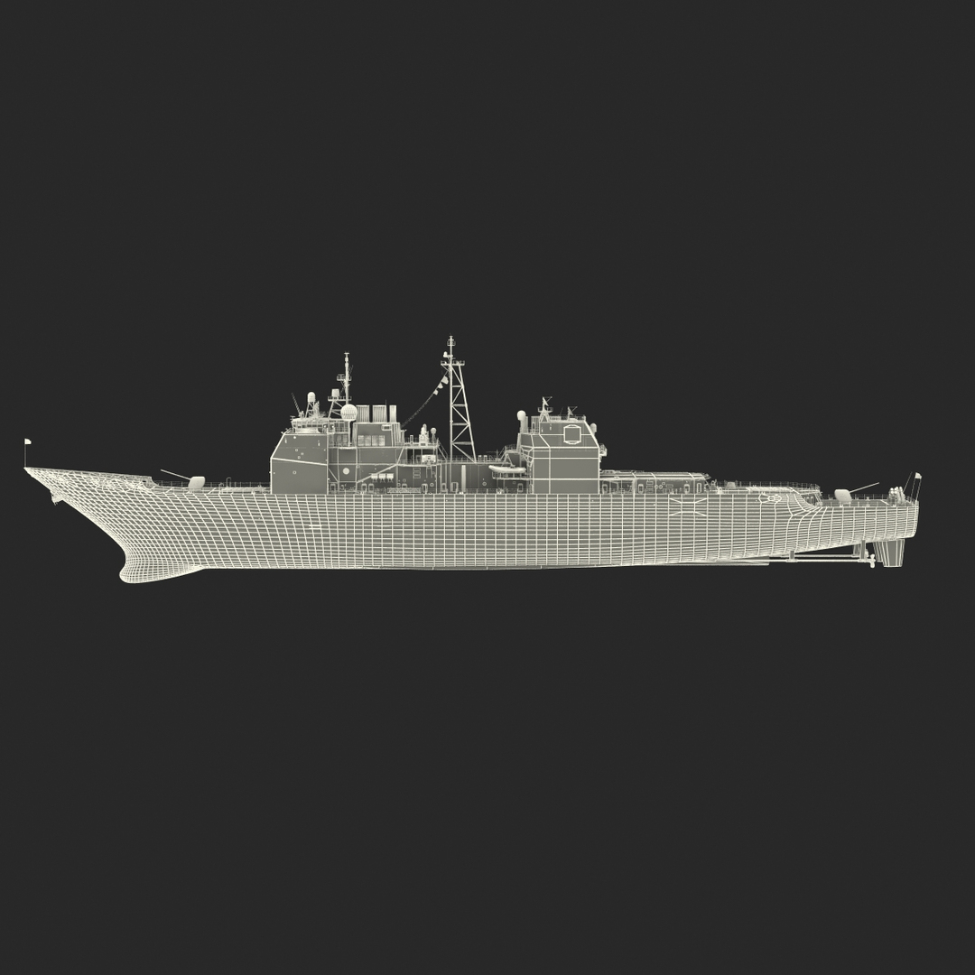3d uss mobile bay cg-53 model