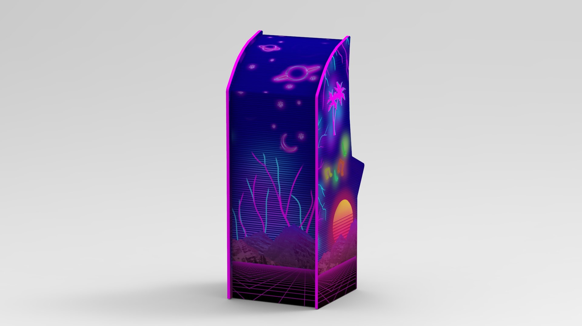 80 S Neon Arcade Machine 3D - TurboSquid 1229419