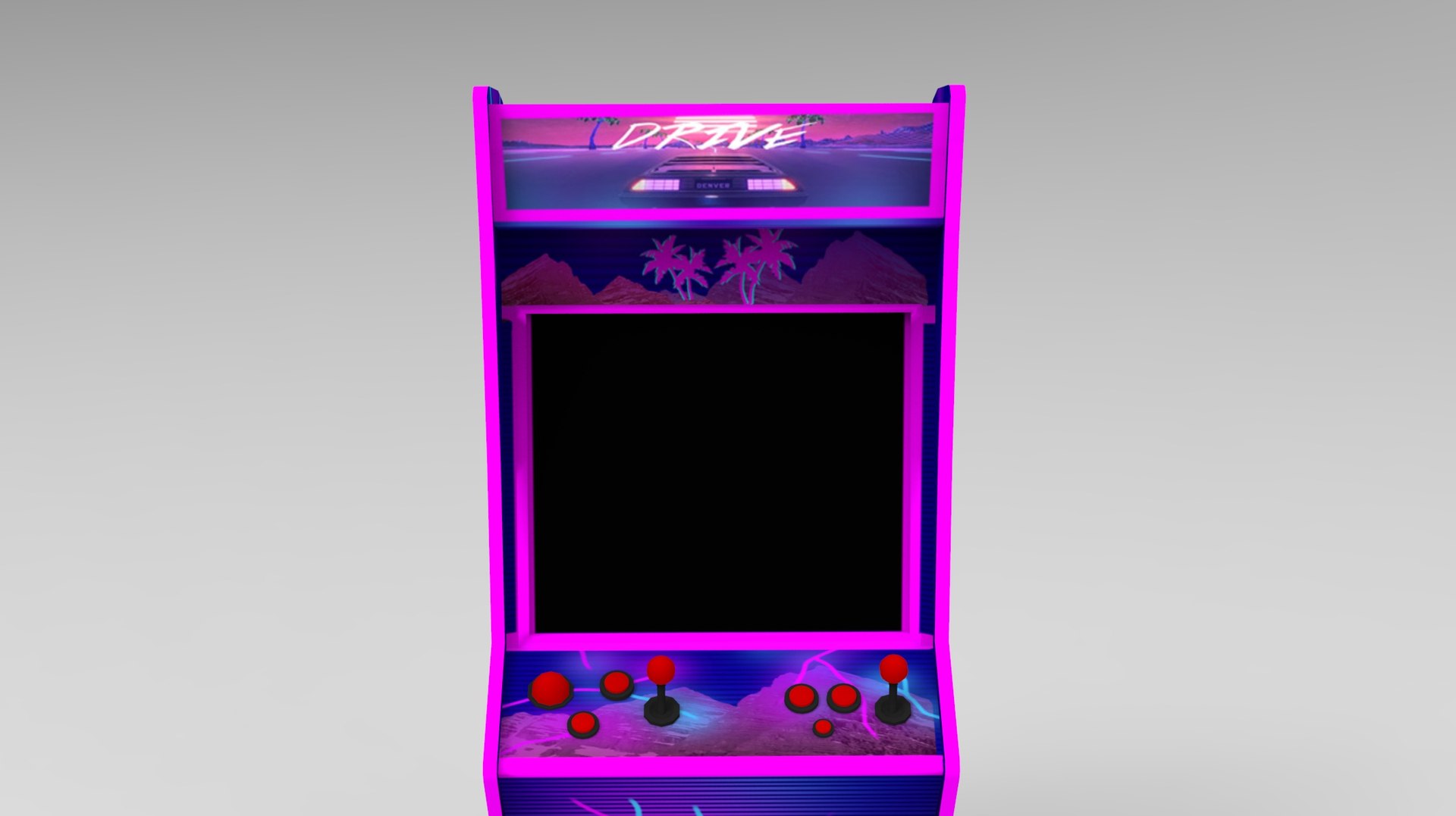 80 S Neon Arcade Machine 3D - TurboSquid 1229419