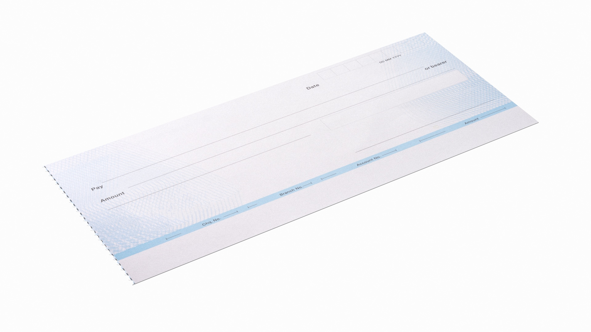 3D Torn Off Blank Bank Cheque - TurboSquid 1929738