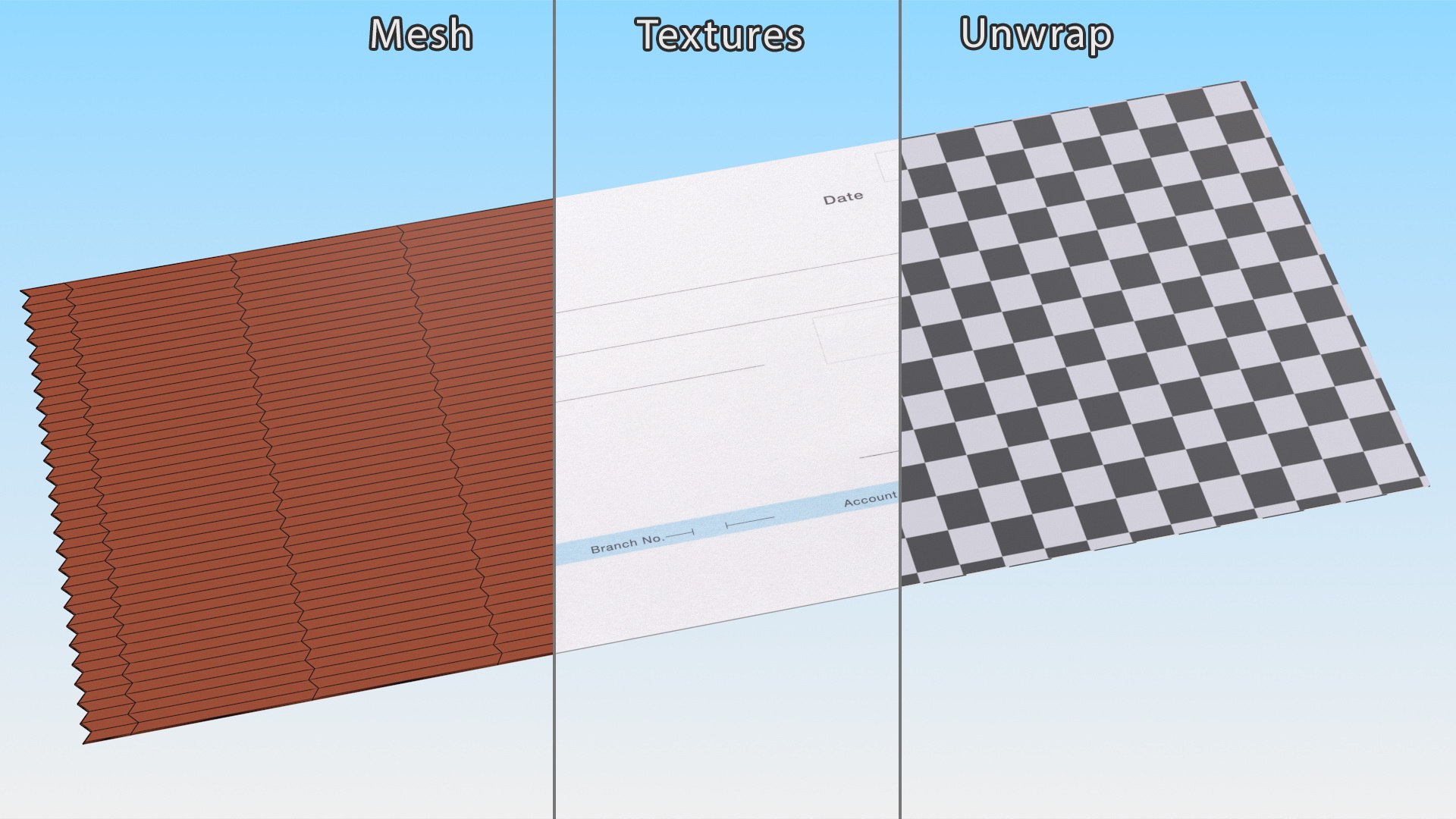 3D Torn Off Blank Bank Cheque - TurboSquid 1929738