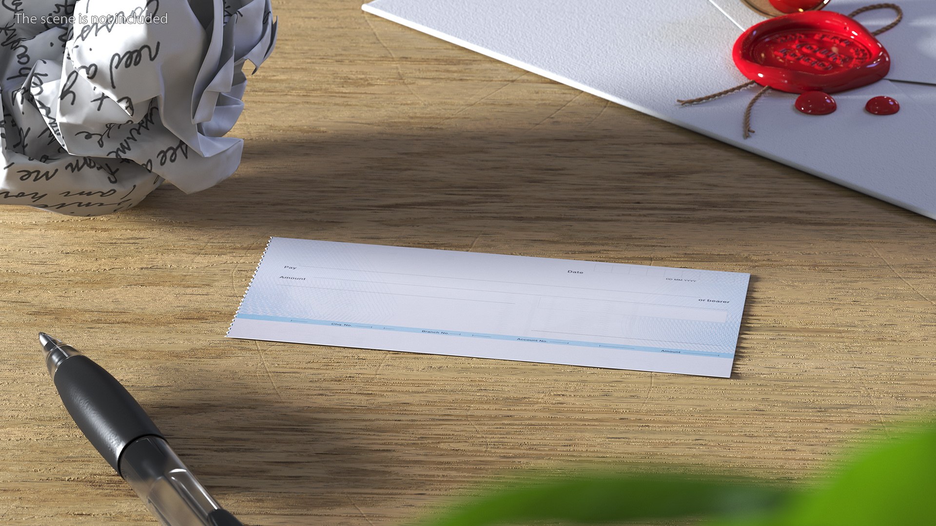 3D Torn Off Blank Bank Cheque - TurboSquid 1929738