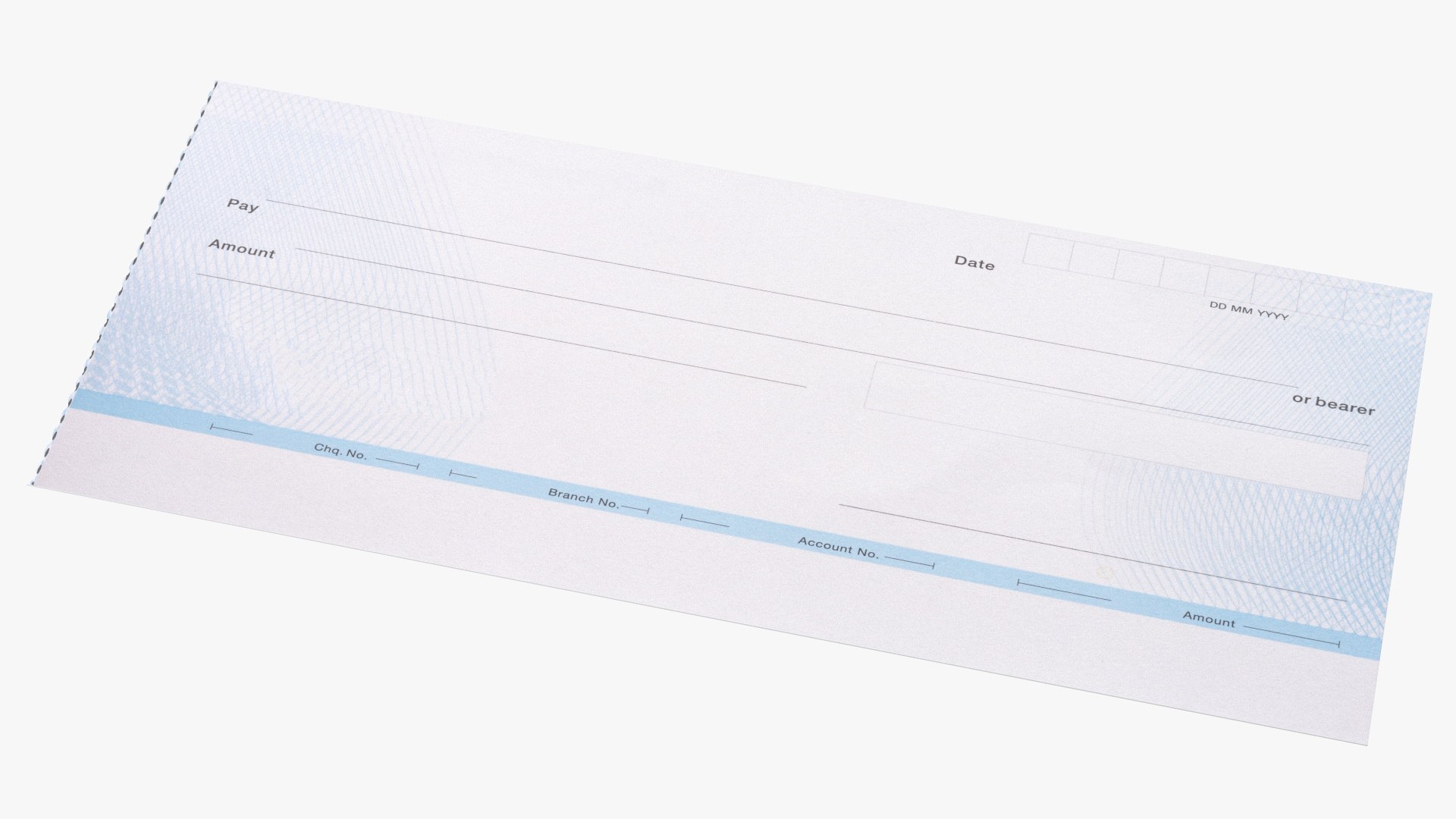3D Torn Off Blank Bank Cheque - TurboSquid 1929738