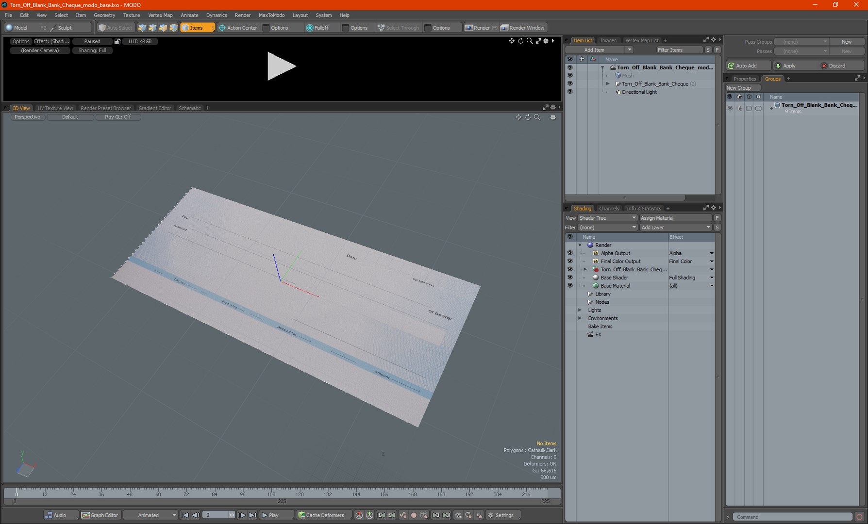 3D Torn Off Blank Bank Cheque - TurboSquid 1929738