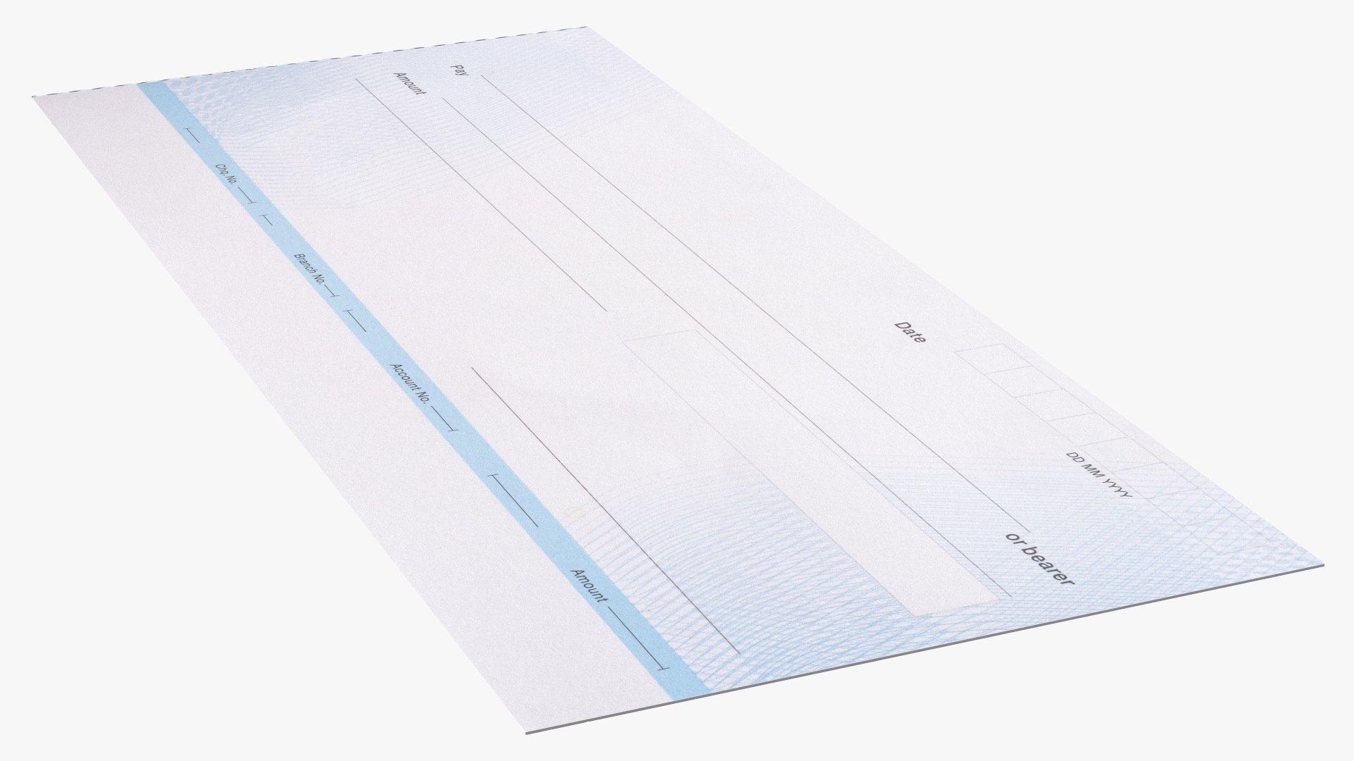 3D Torn Off Blank Bank Cheque - TurboSquid 1929738