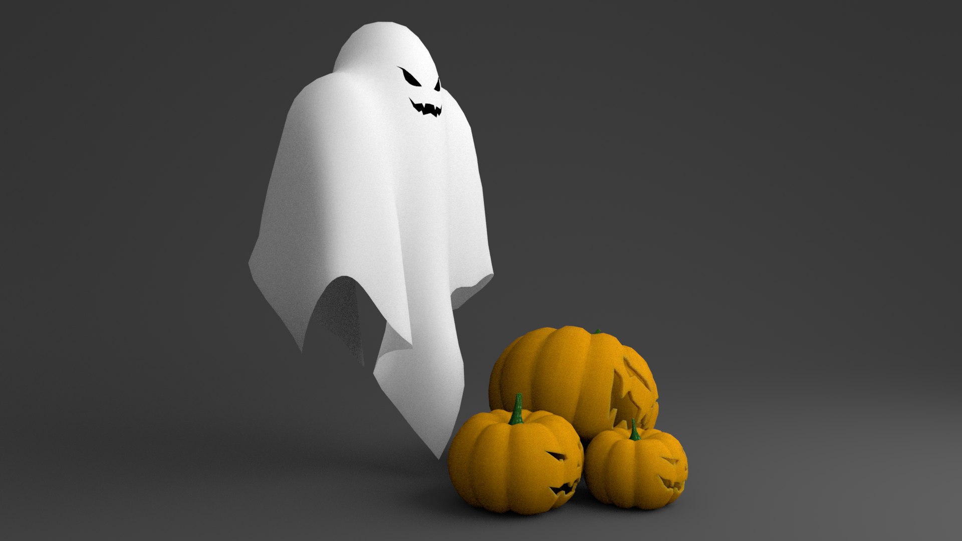 Free Halloween Pumpkin And Ghost Free Pack 3D - TurboSquid 1807791