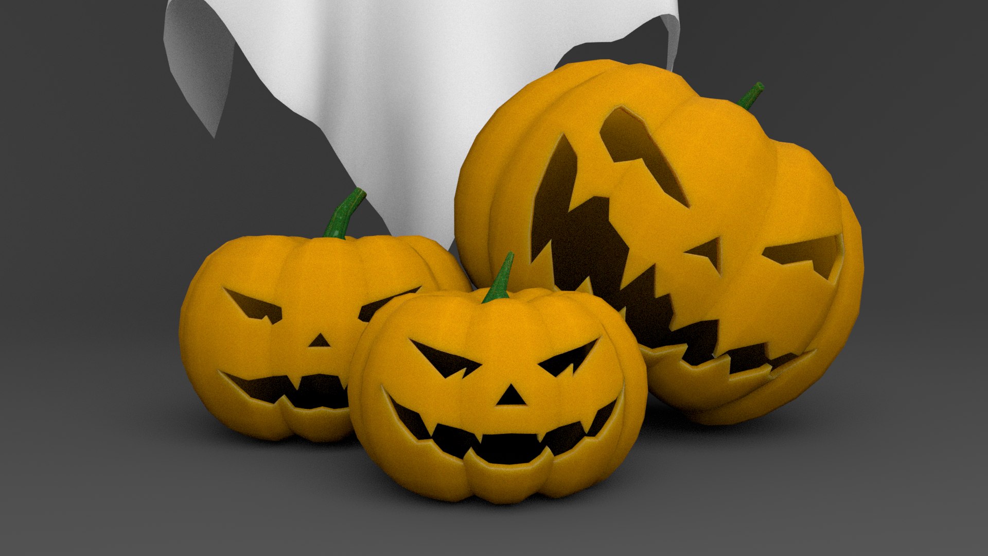 Free Halloween Pumpkin And Ghost Free Pack 3D - TurboSquid 1807791