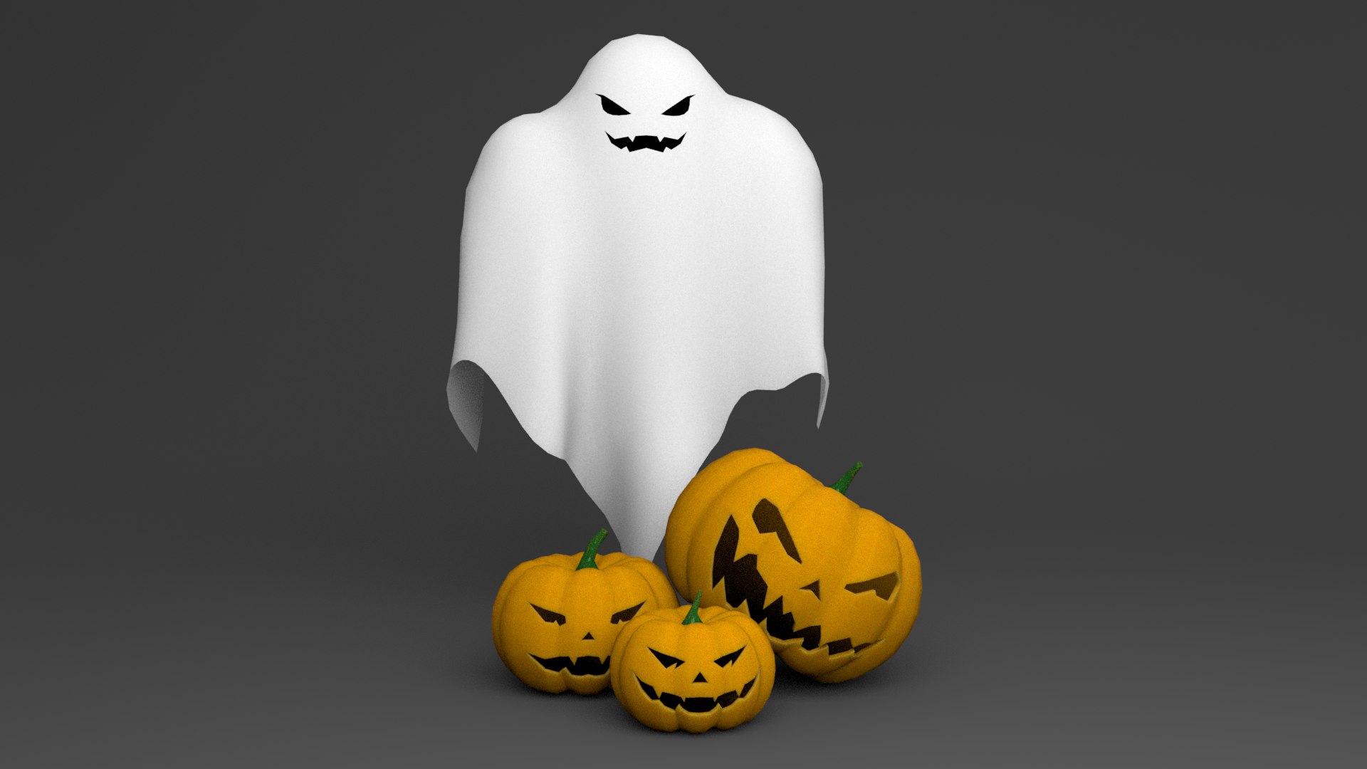 Free Halloween Pumpkin And Ghost Free Pack 3D - TurboSquid 1807791