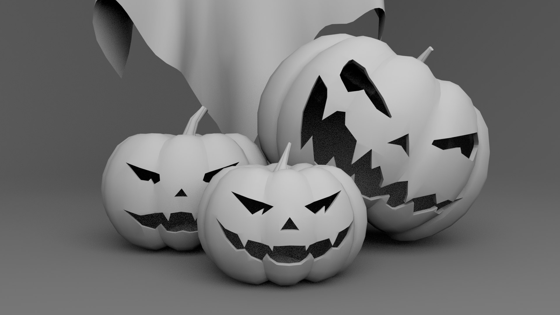 Free Halloween Pumpkin And Ghost Free Pack 3D - TurboSquid 1807791