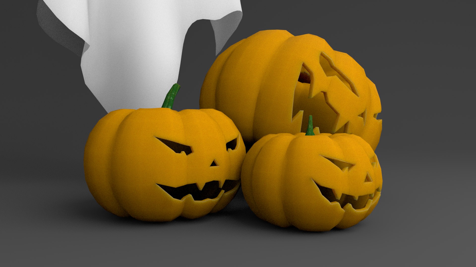 Free Halloween Pumpkin And Ghost Free Pack 3D - TurboSquid 1807791
