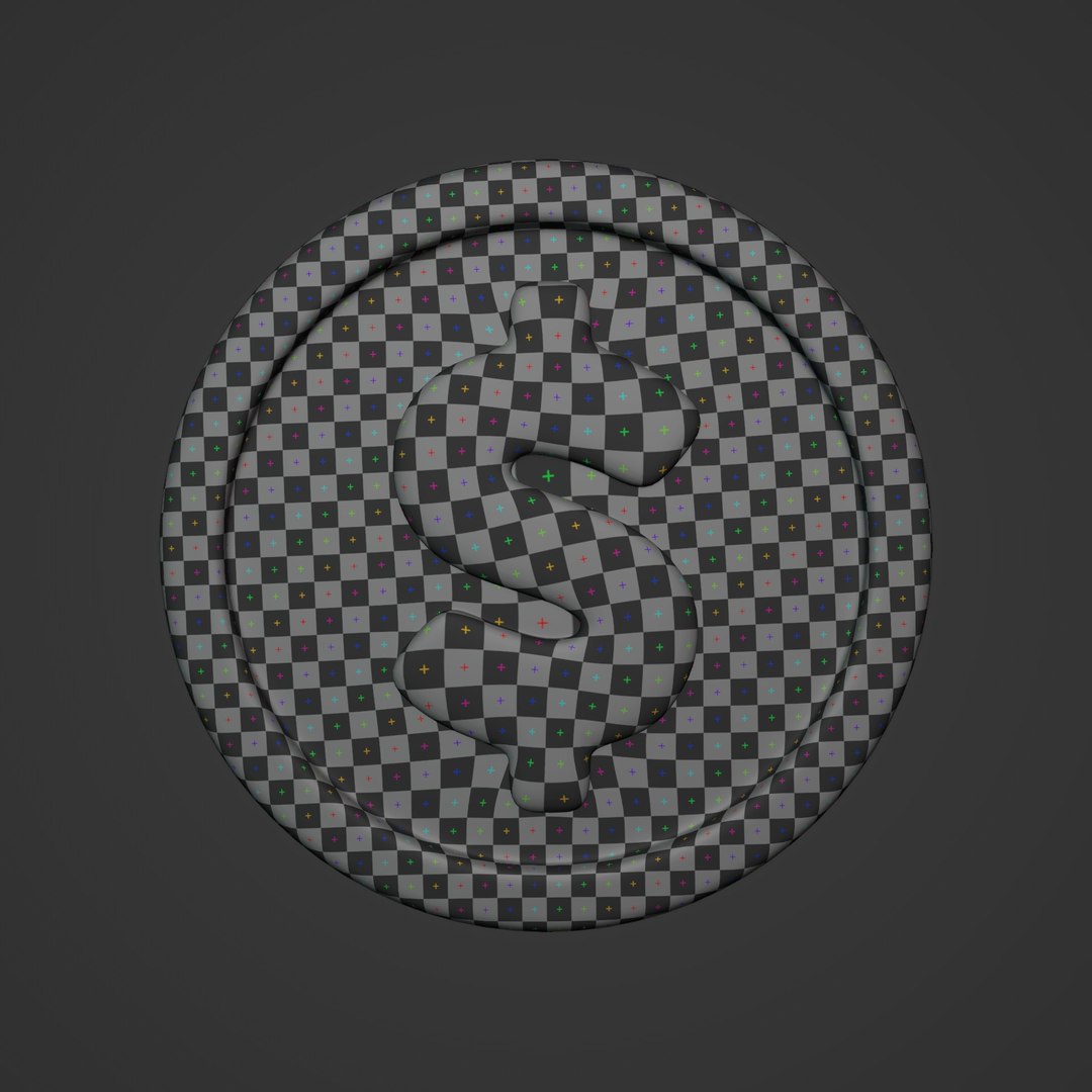 Cartoon Dollar Coin Icon 3D Model - TurboSquid 1955186