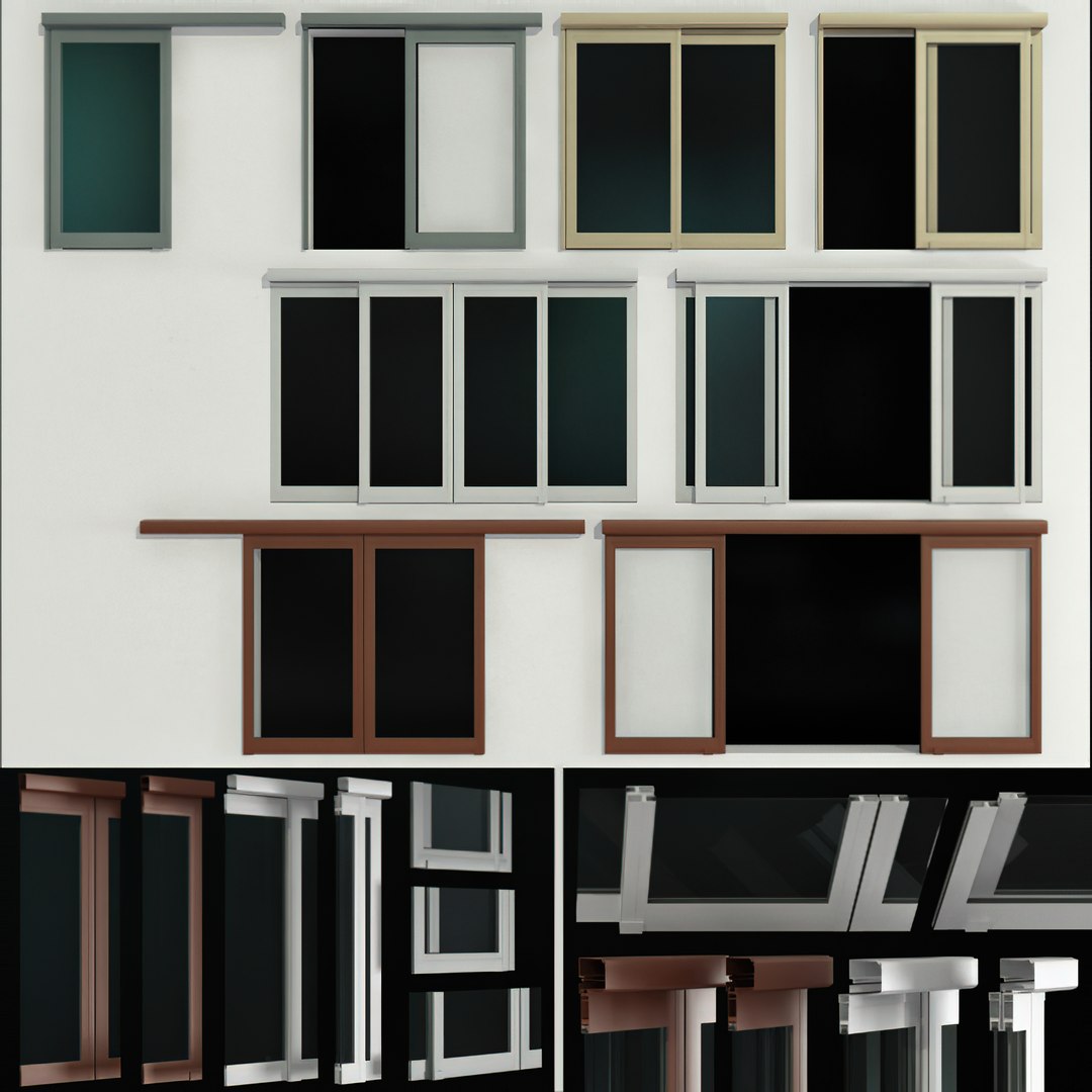 3D model sliding stained glass aluminum - TurboSquid 1436767