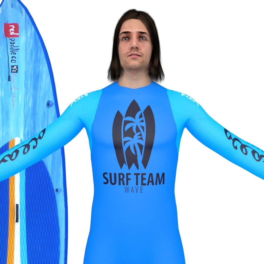 Surfer Surfing Man 3D Model - TurboSquid 1282764