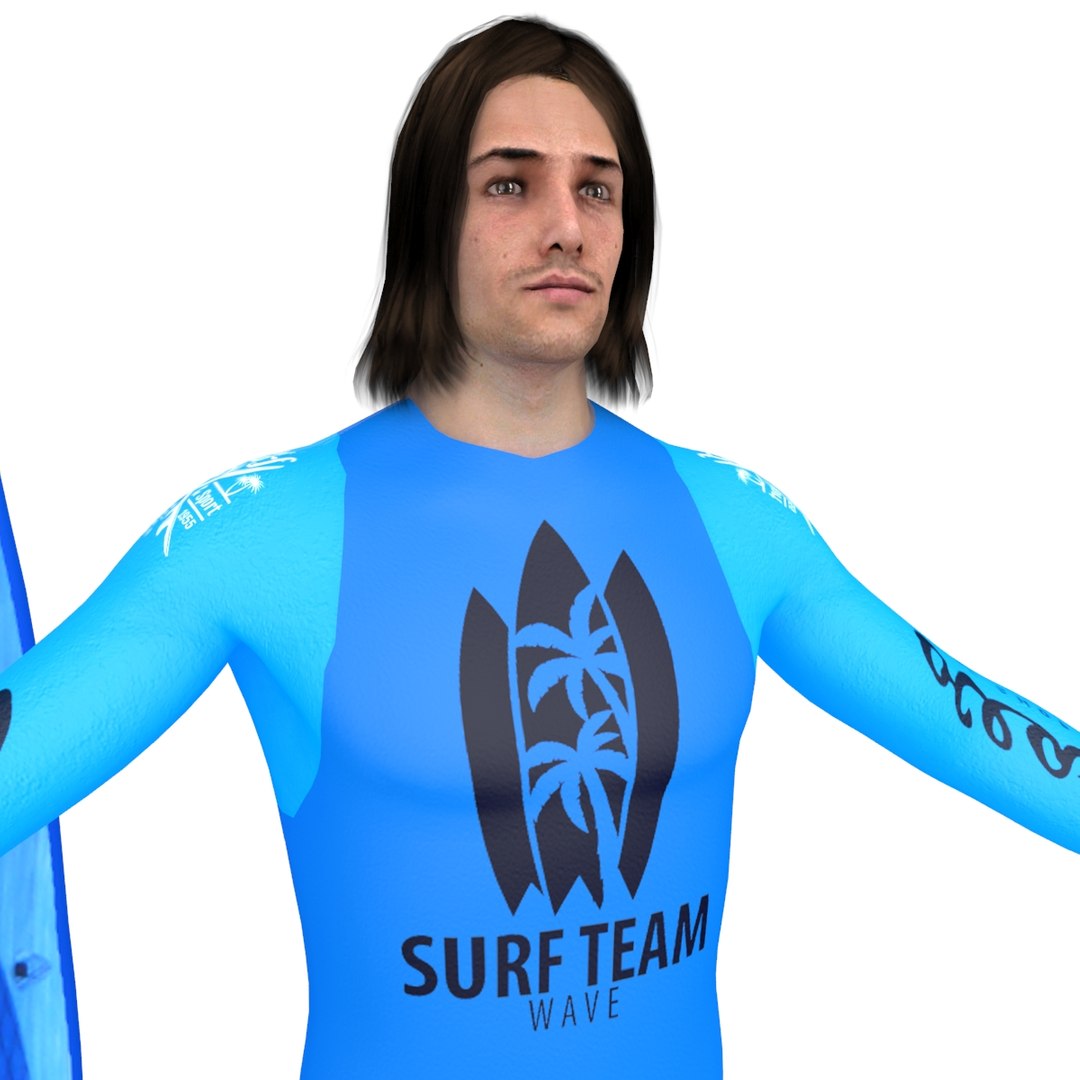 Surfer Surfing Man 3D Model - TurboSquid 1282764