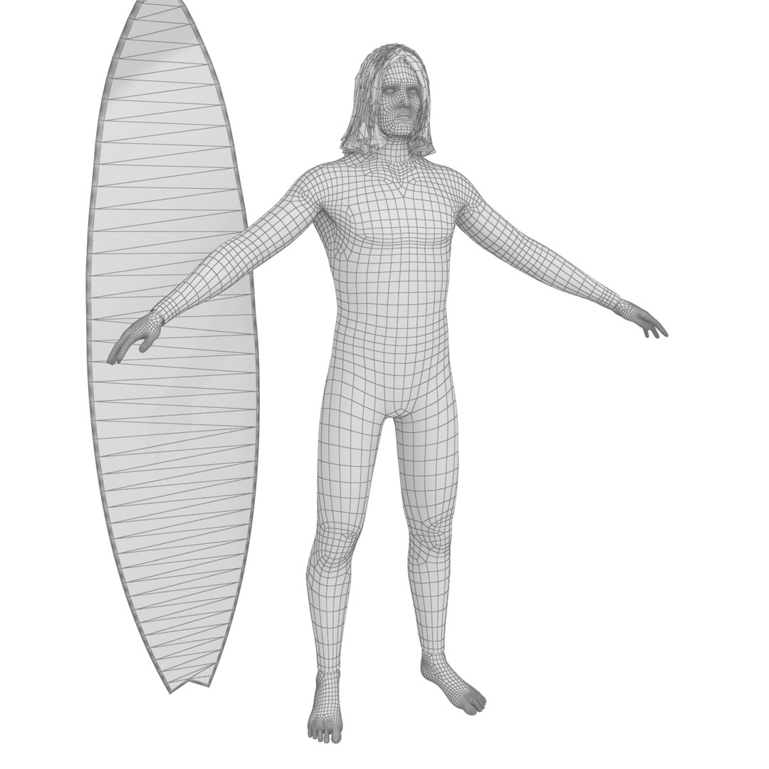Surfer Surfing Man 3D Model - TurboSquid 1282764