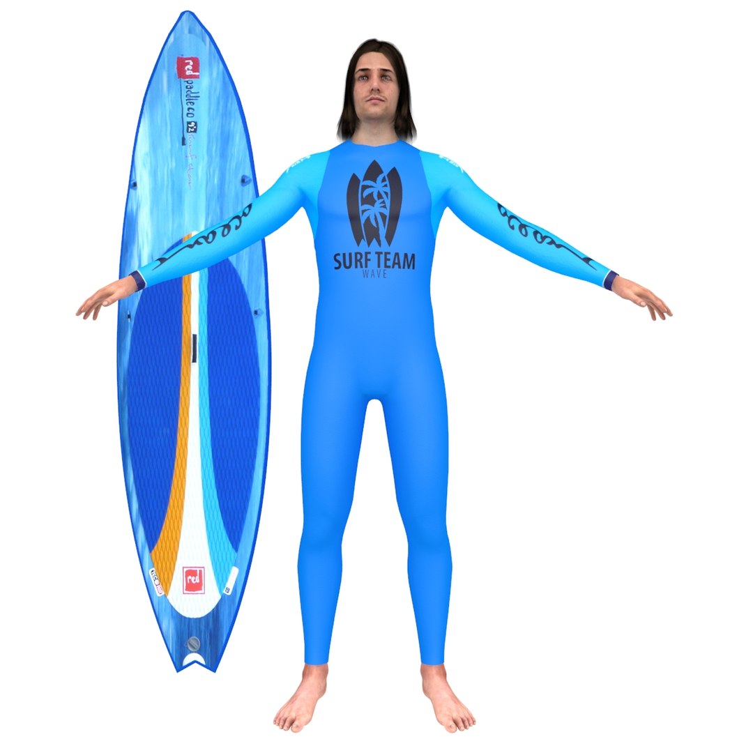 Surfer Surfing Man 3D Model - TurboSquid 1282764