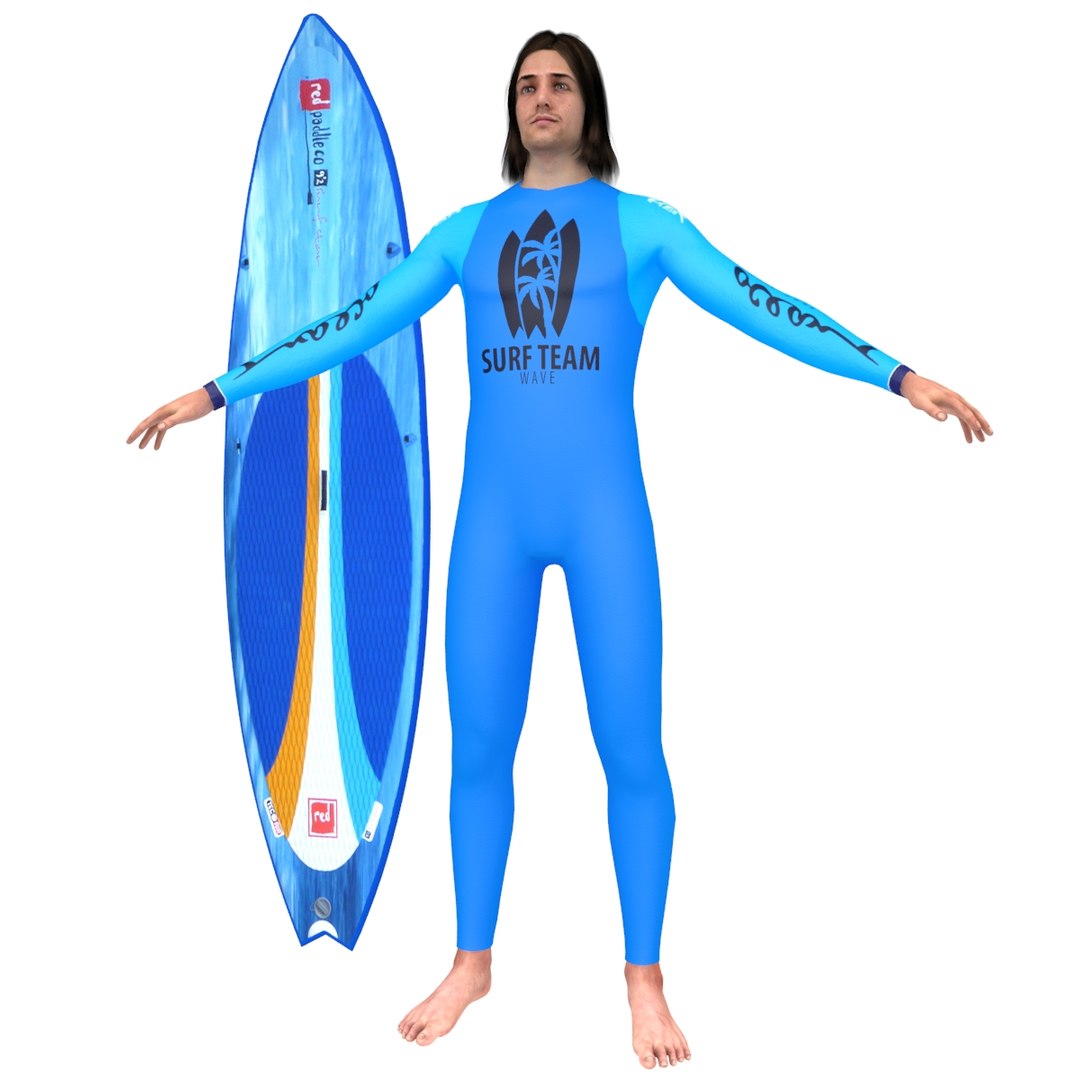 Surfer Surfing Man 3D Model - TurboSquid 1282764