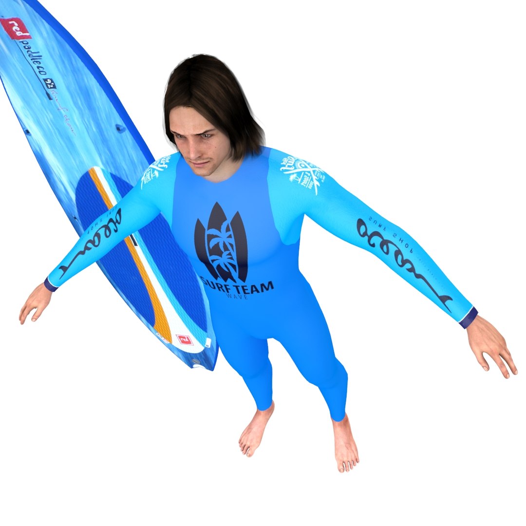 Surfer Surfing Man 3D Model - TurboSquid 1282764