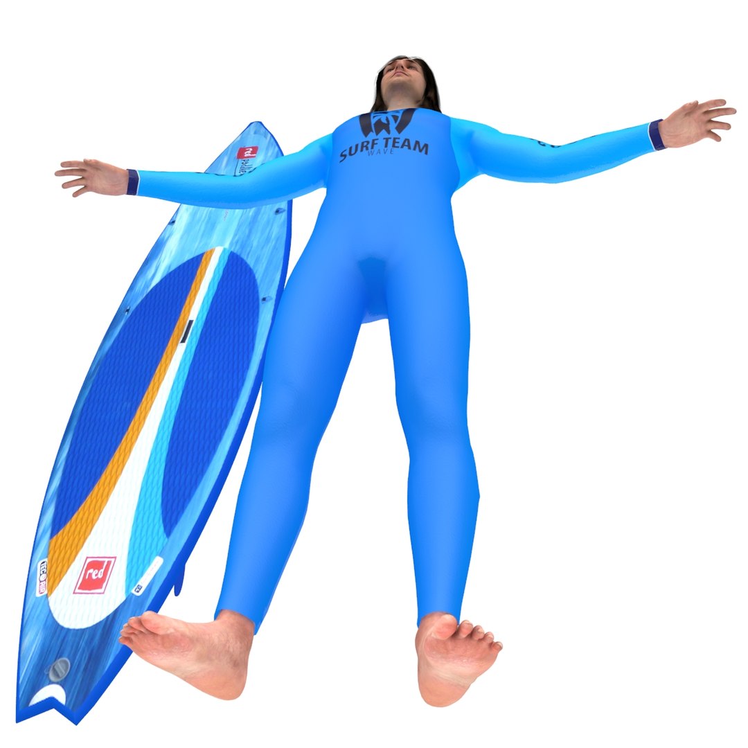 Surfer Surfing Man 3D Model - TurboSquid 1282764