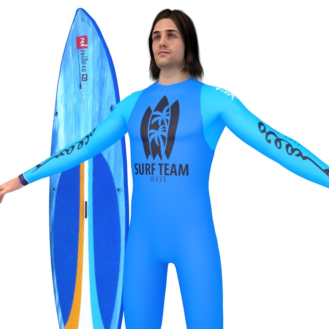 Surfer Surfing Man 3D Model - TurboSquid 1282764