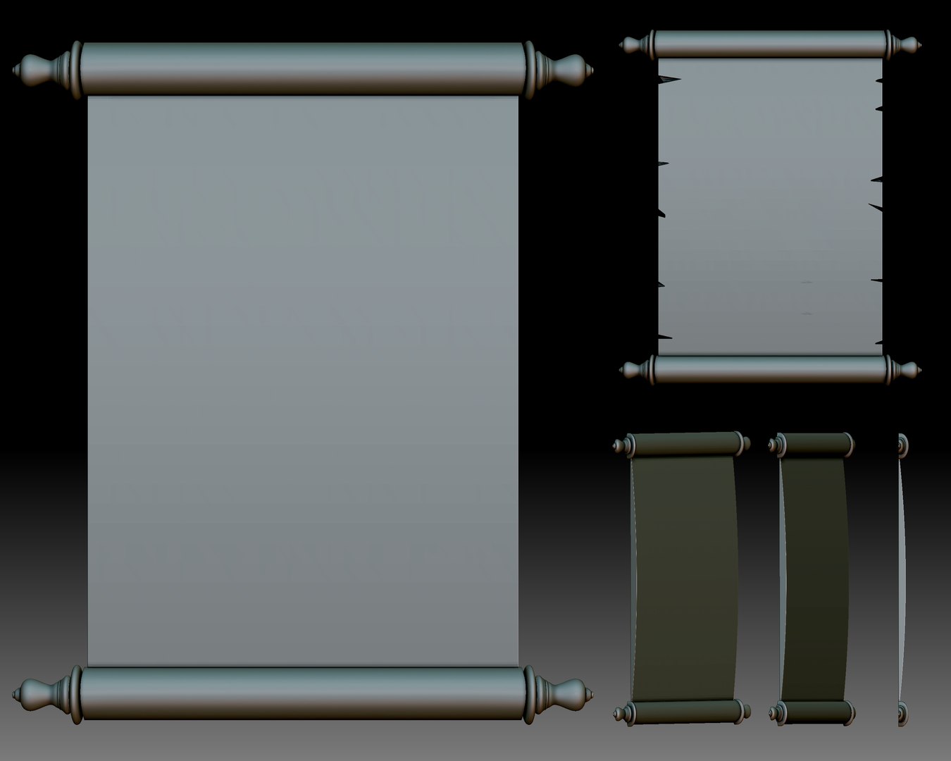 3D Scrolls bundle 3D relief for CNC router or 3D printer - TurboSquid ...