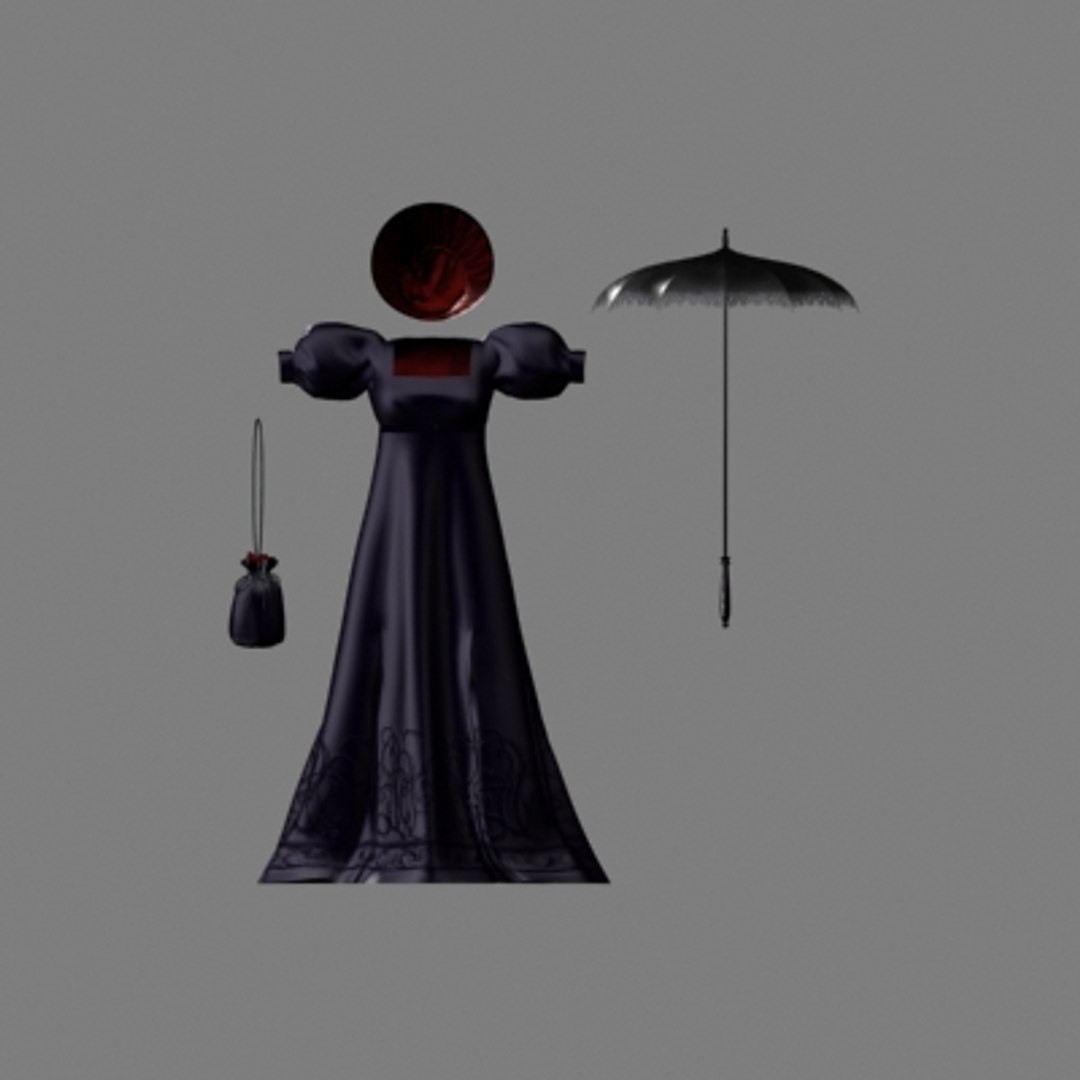 3d Model Of Reticule Regency Dress