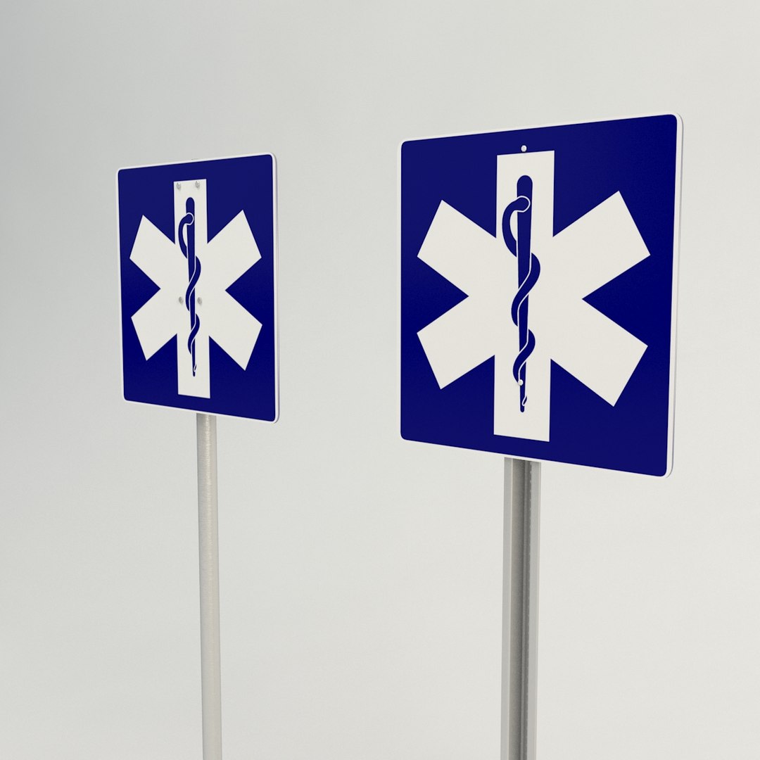 Hospital Signs 3d Model
