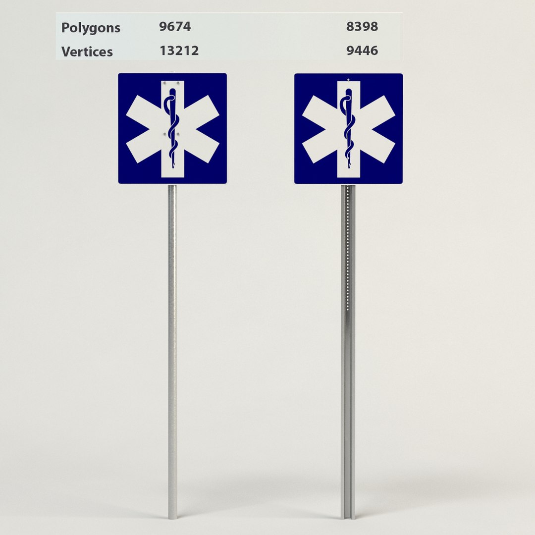 Hospital Signs 3d Model