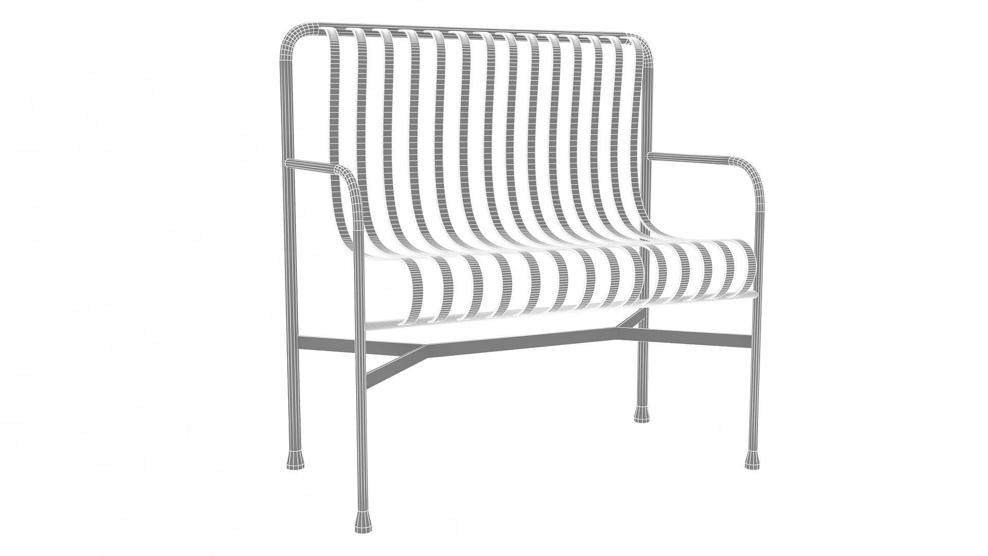 3D Hay Palissade Striped Outdoor Furniture Green Chair 3D - TurboSquid ...