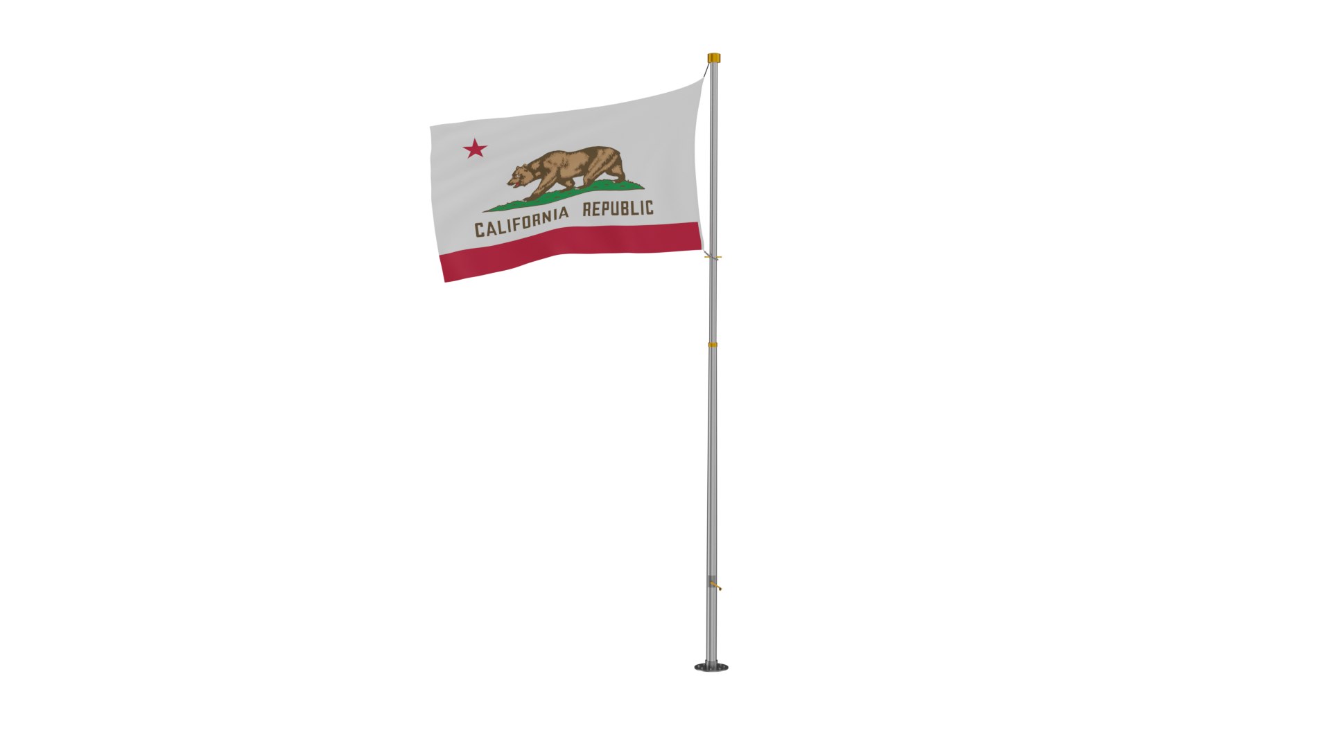 Pole Flag California 3D - TurboSquid 2268220