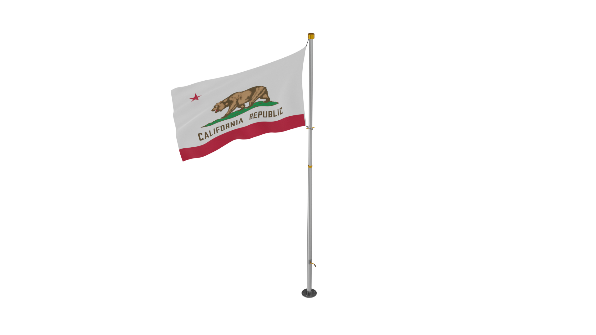 Pole Flag California 3D - TurboSquid 2268220