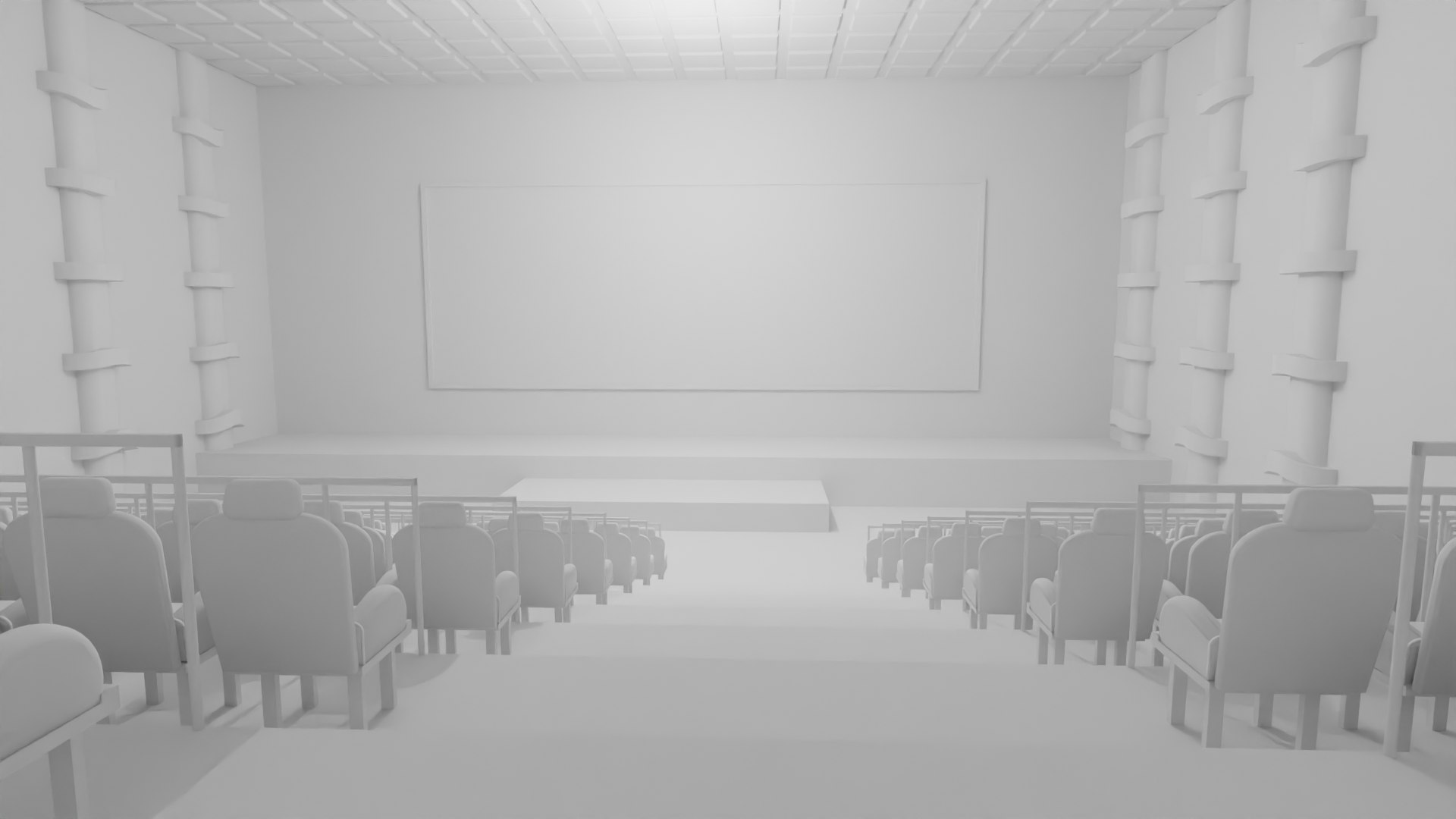 3D Model Movie Theater Interior - TurboSquid 2159605