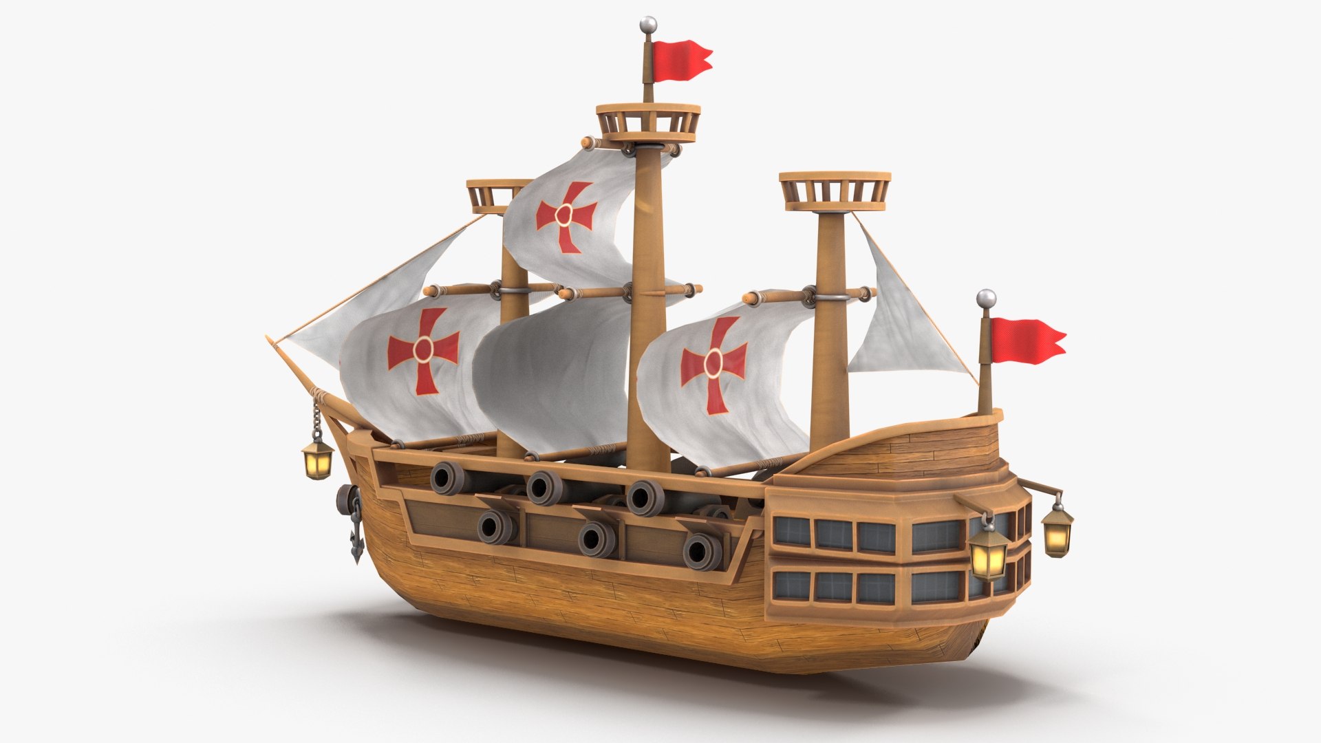 Cartoon Ship V2 3D - TurboSquid 1790368