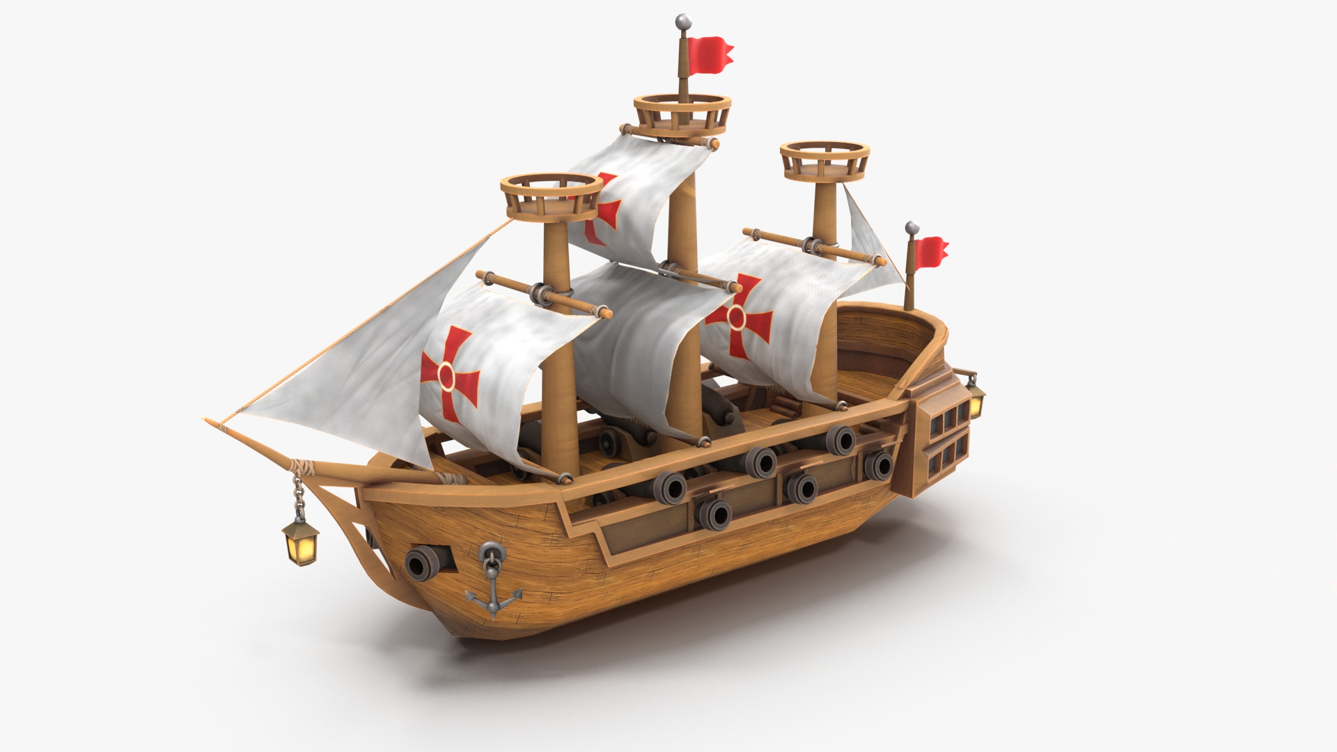 Cartoon Ship V2 3D - TurboSquid 1790368