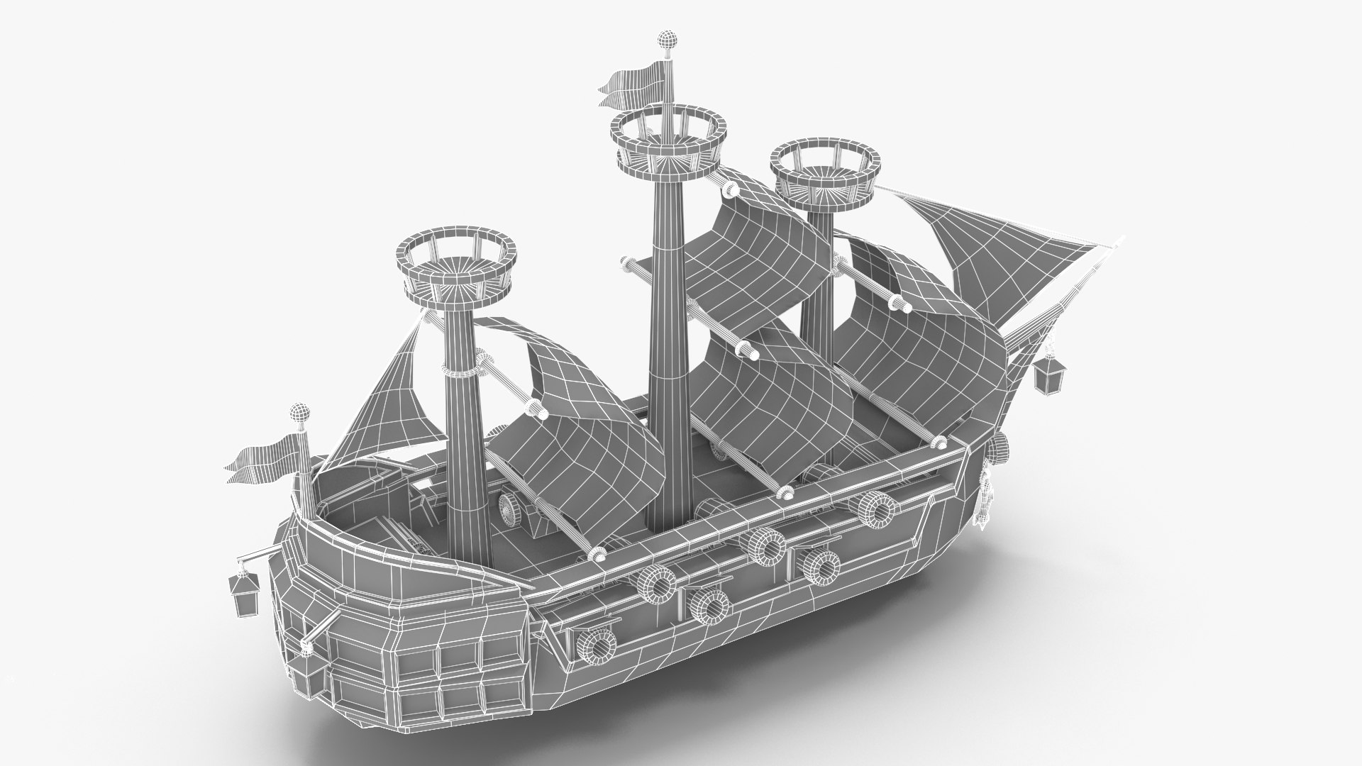 Cartoon Ship V2 3D - TurboSquid 1790368