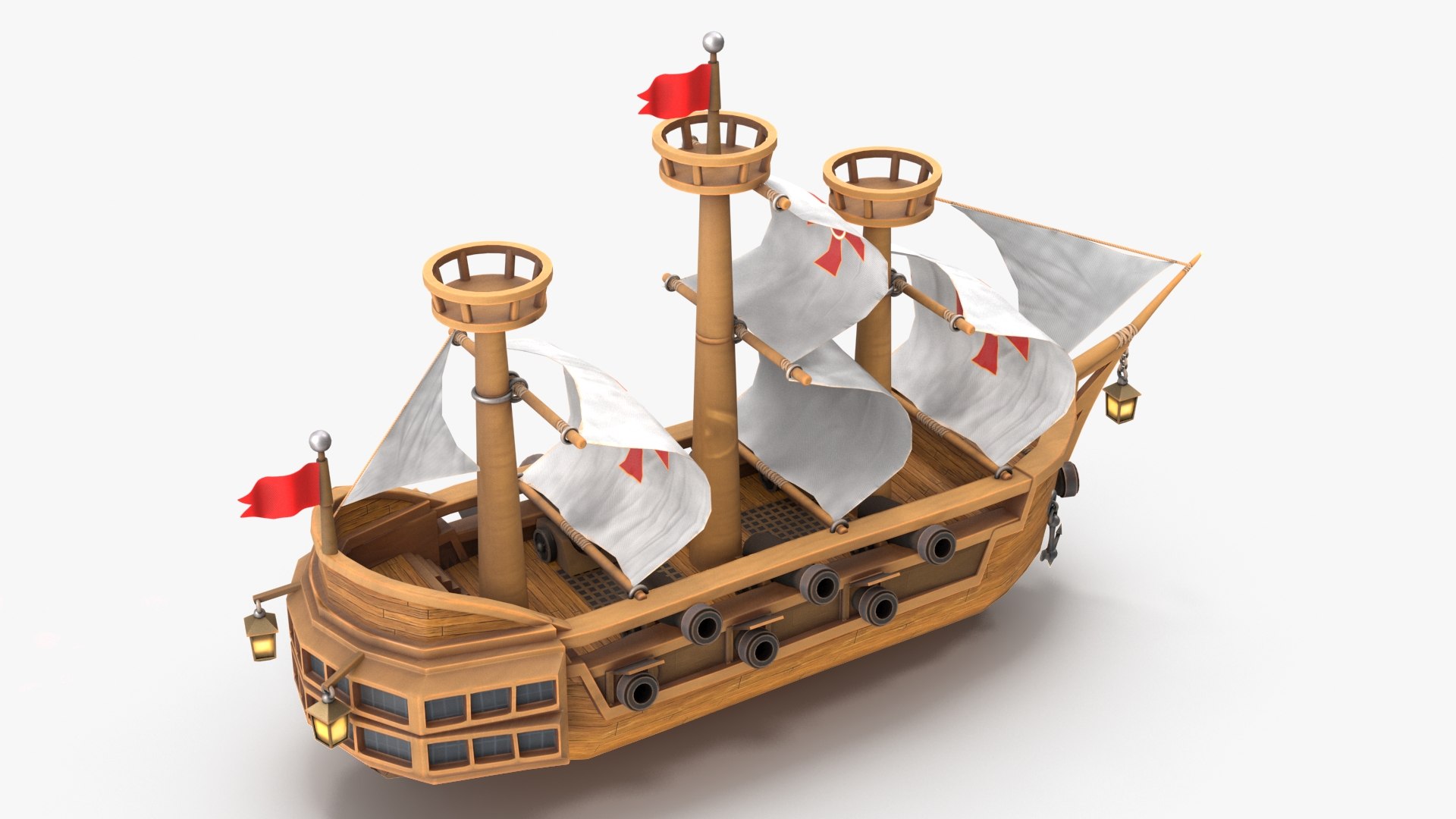 Cartoon Ship V2 3D - TurboSquid 1790368