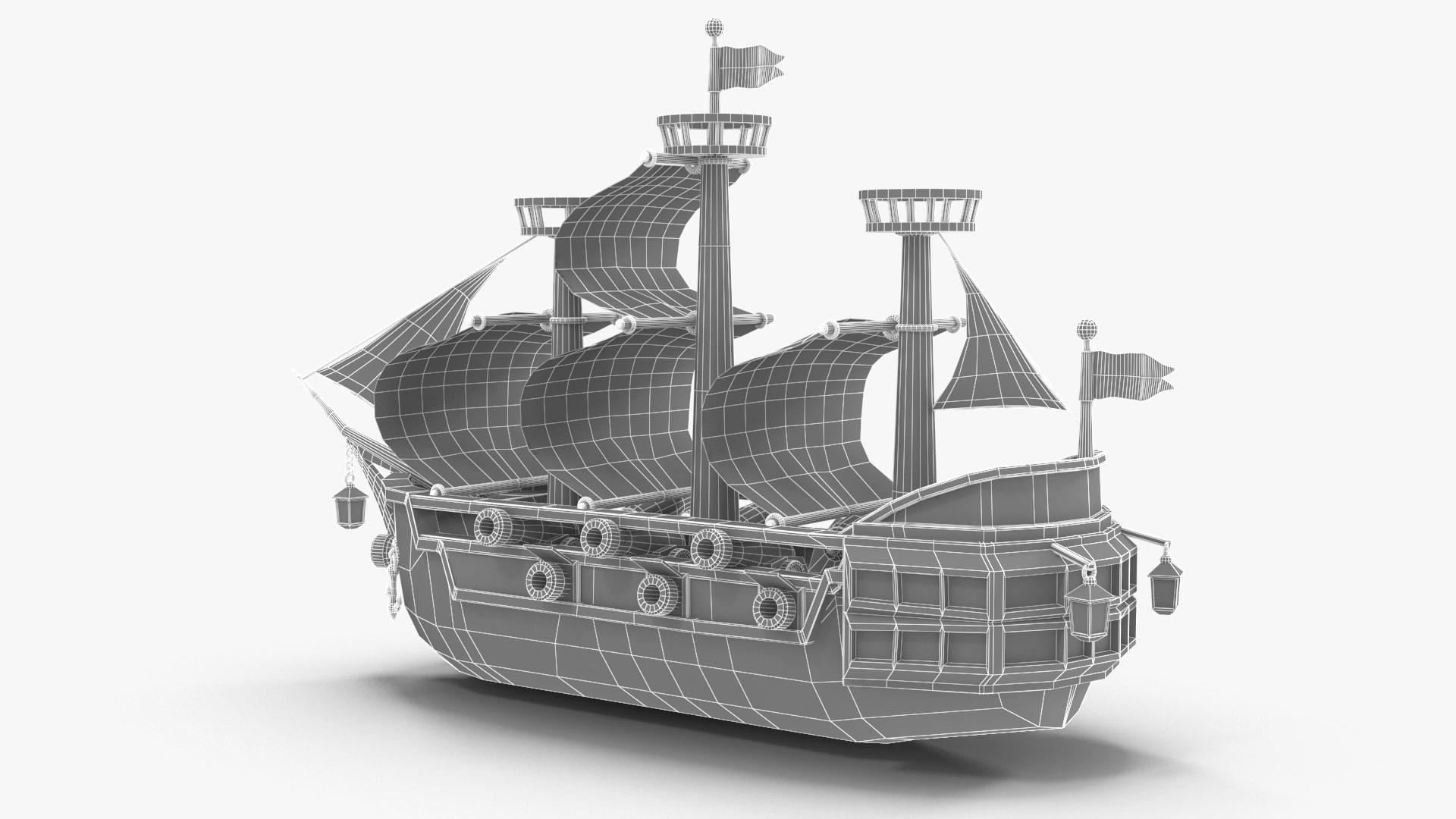 Cartoon Ship V2 3D - TurboSquid 1790368